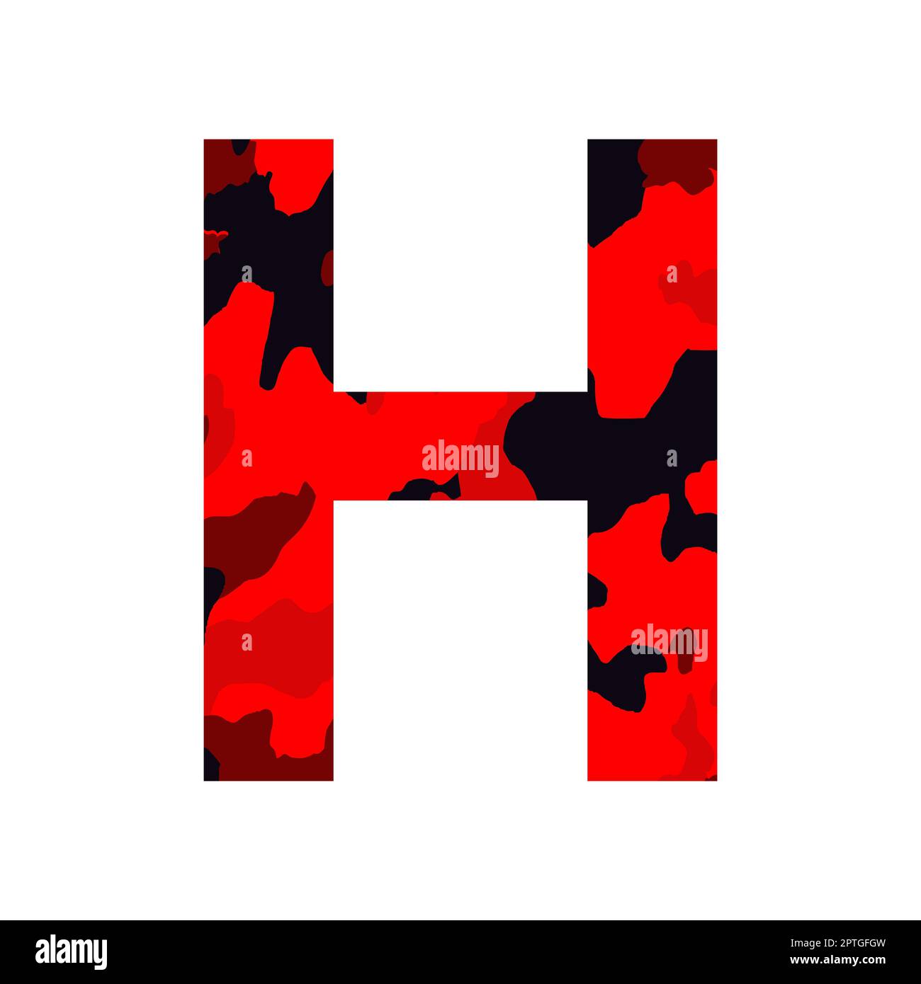 English alphabet letter H, khaki style isolated on white background ...