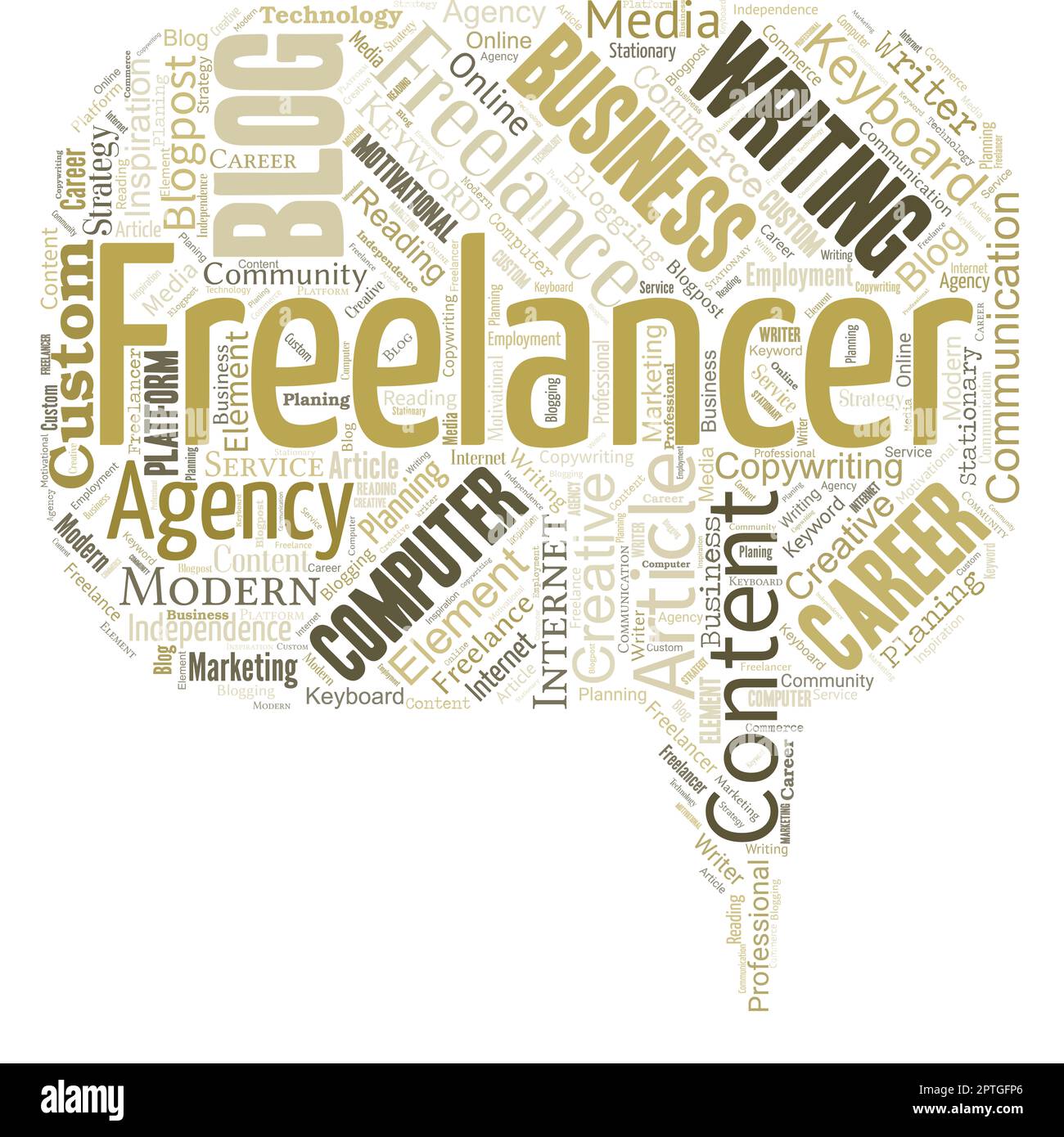 Big word cloud in the shape of dialox box with word freelancer Stock ...