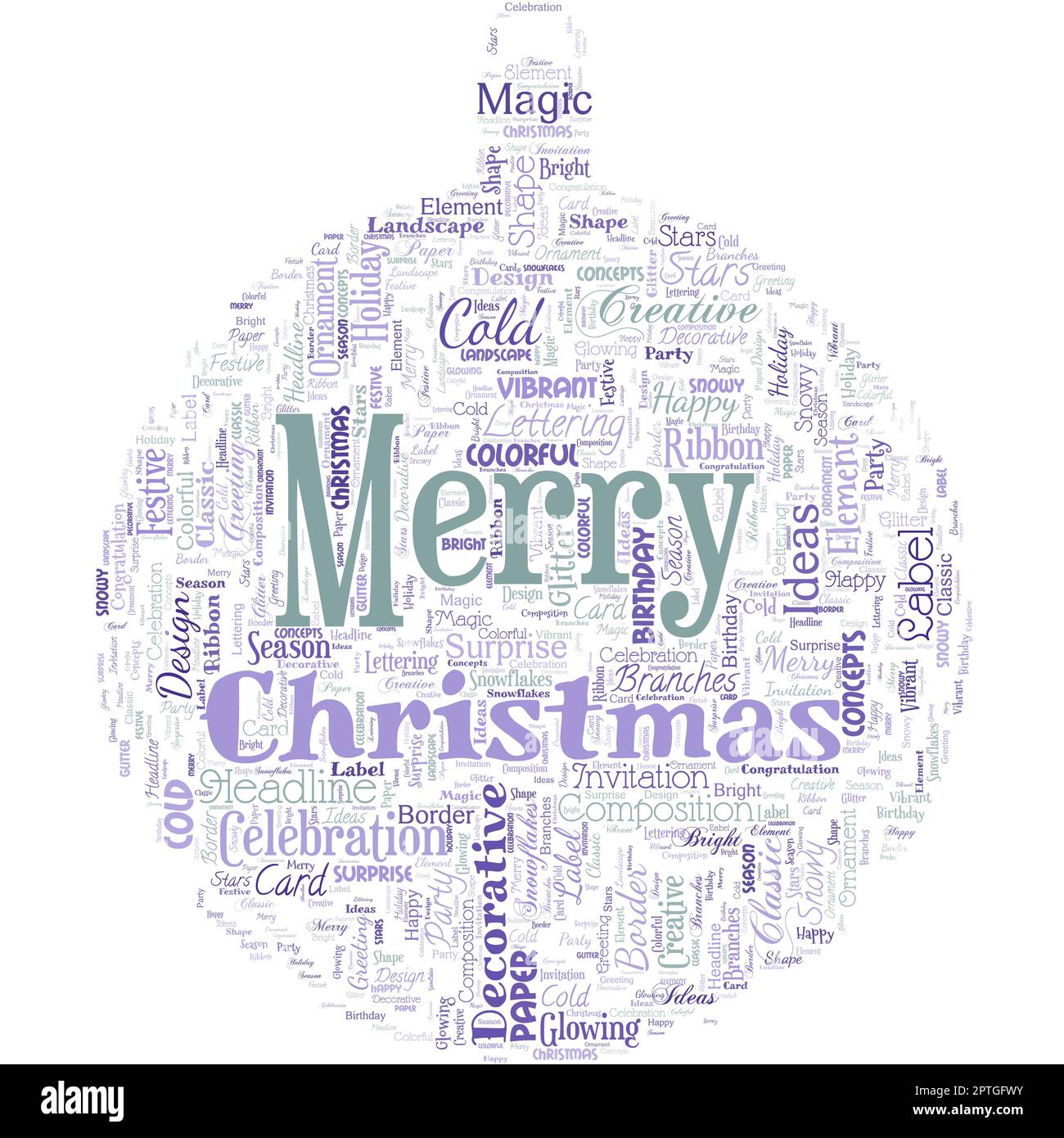 Big word cloud in the shape of ball with words Merry Christmas Stock ...
