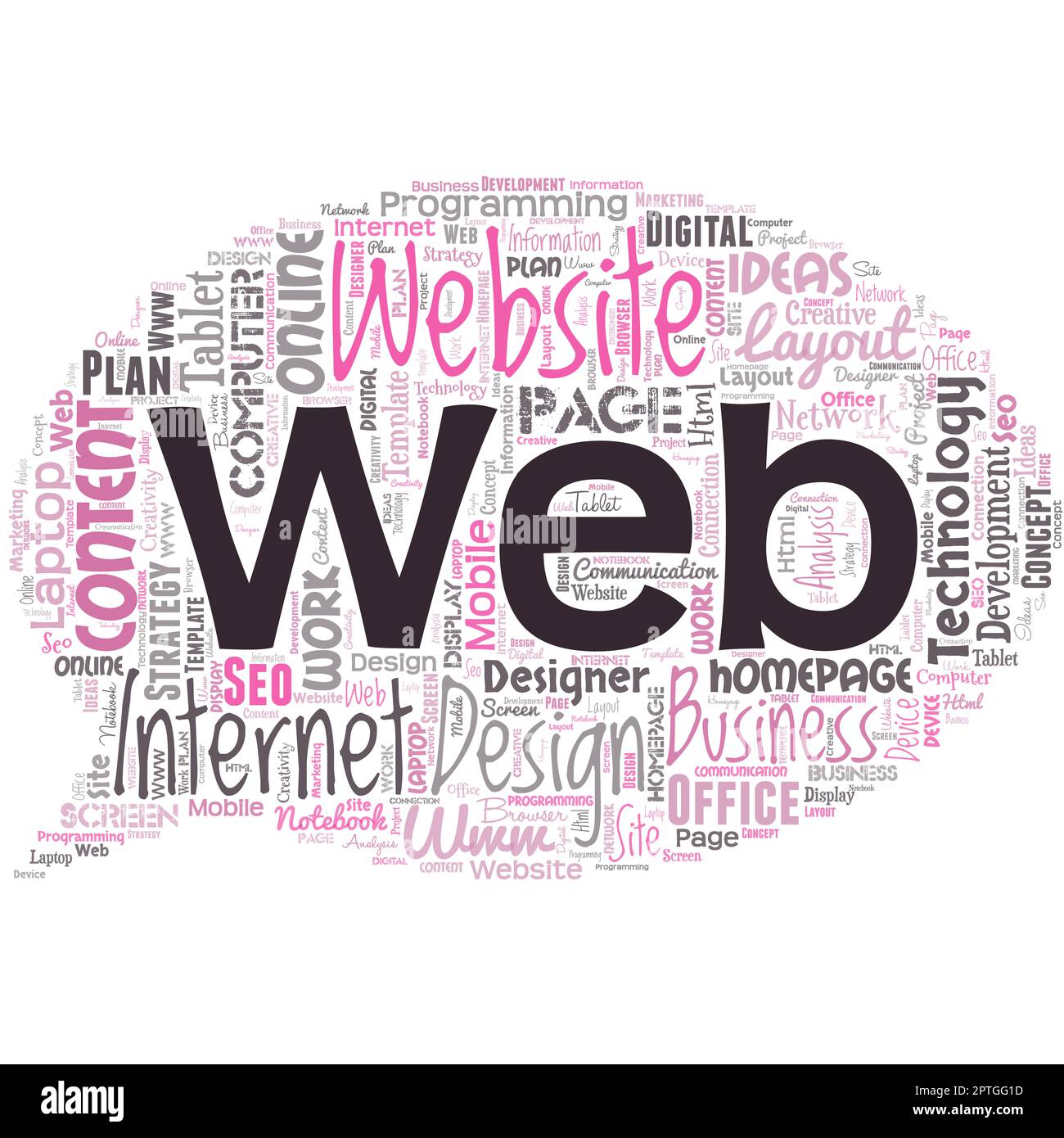 Big word cloud in the shape of speech bubble with word WEB Stock Photo ...