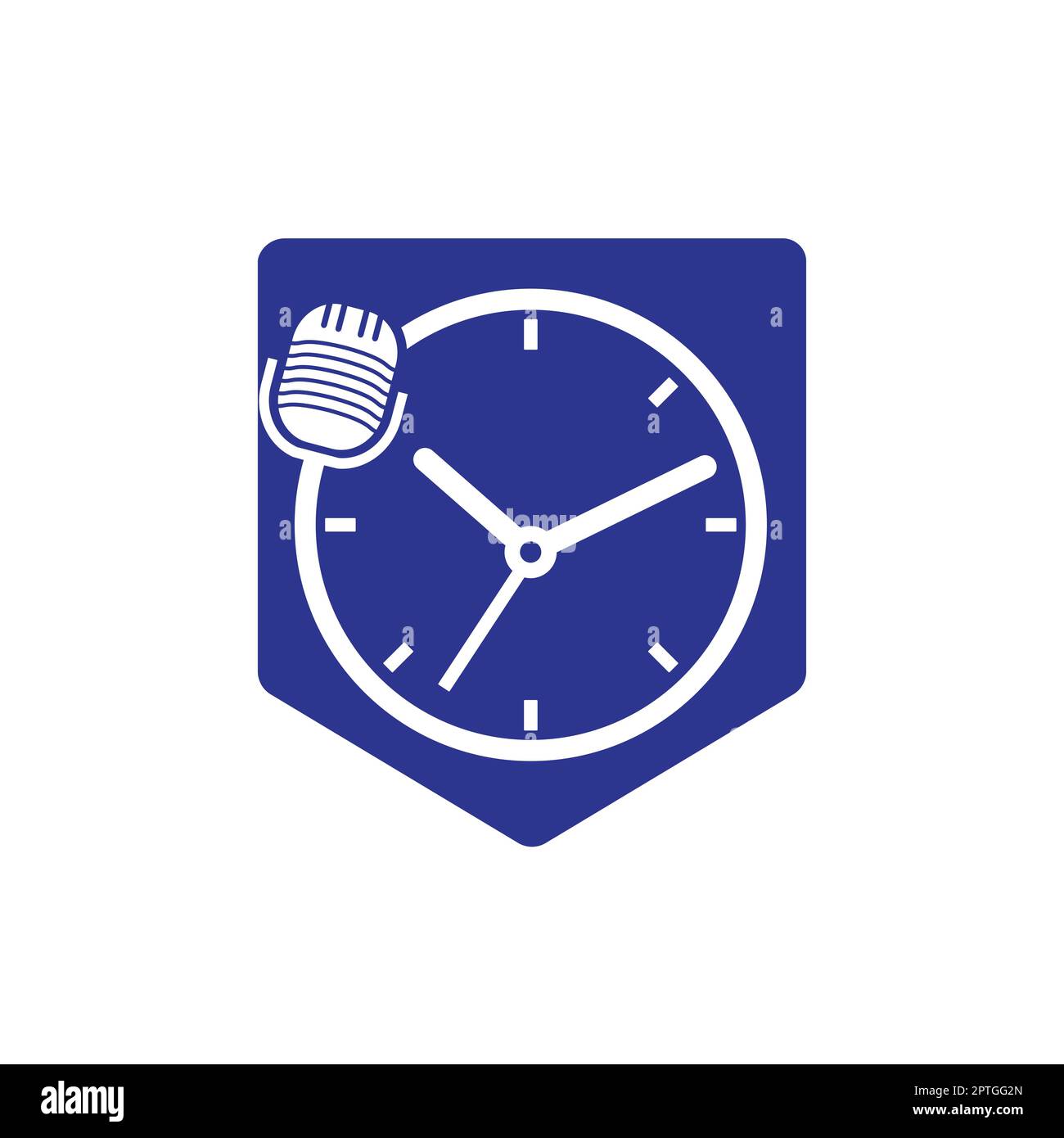 Podcast time vector logo design template Stock Vector Image & Art - Alamy