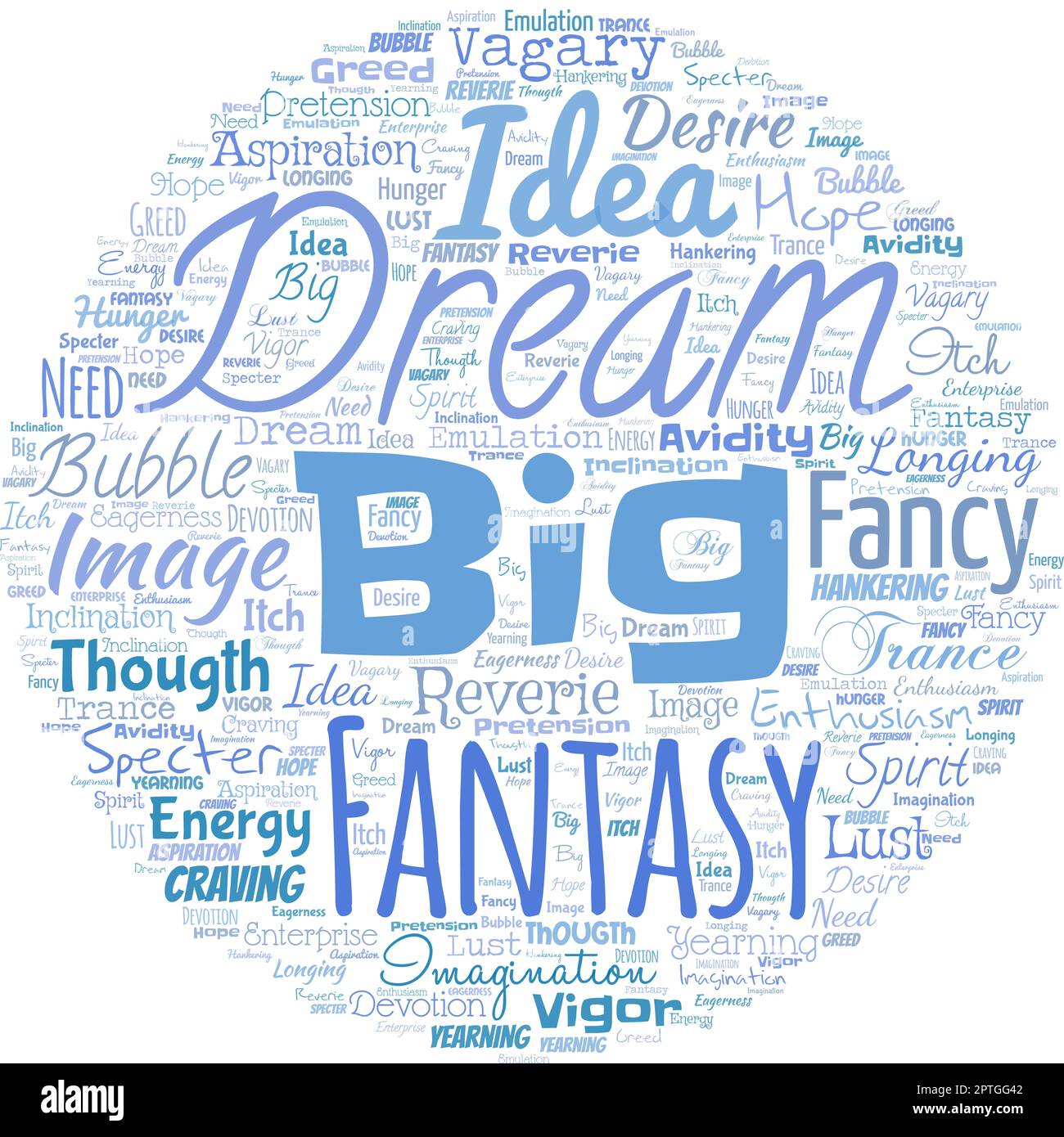 Big word cloud in the shape of circle with words dream big Stock Photo ...