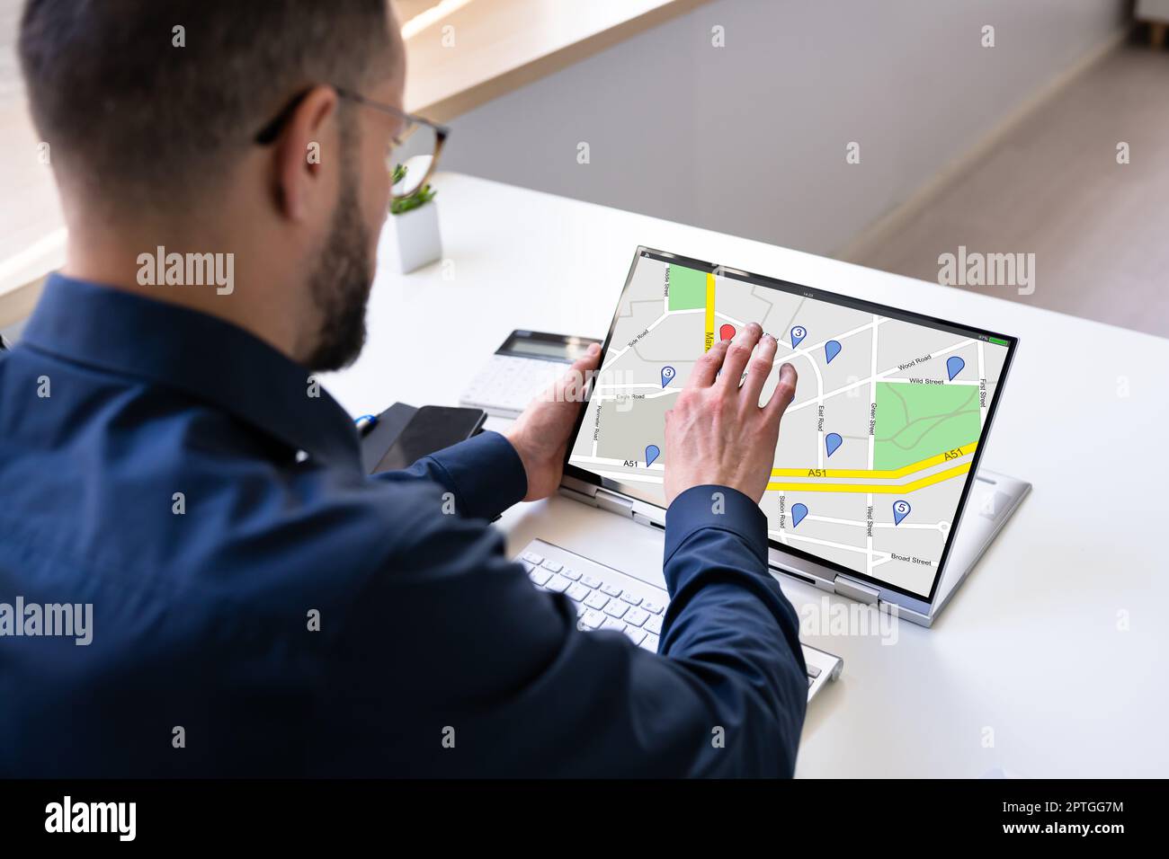 Online GPS Location Map Search On Laptop Computer Stock Photo - Alamy