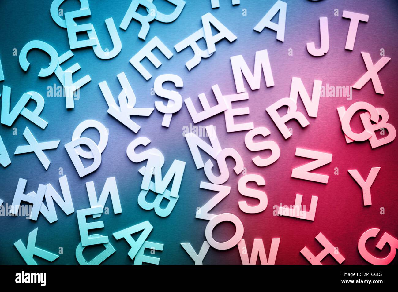 Mixed solid letters pile top view photo. Education background concept ...