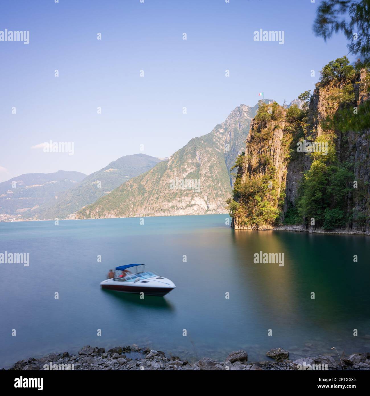 Awesome view of mountains and lake iseo from Riva di Solto,long ...