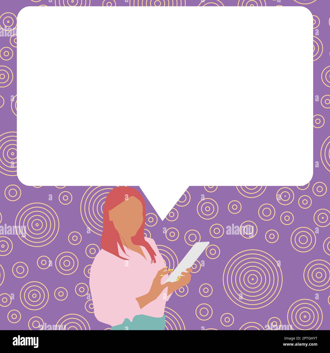Drawing With Conversation Bubble Showing New Announcement Stock Photo ...