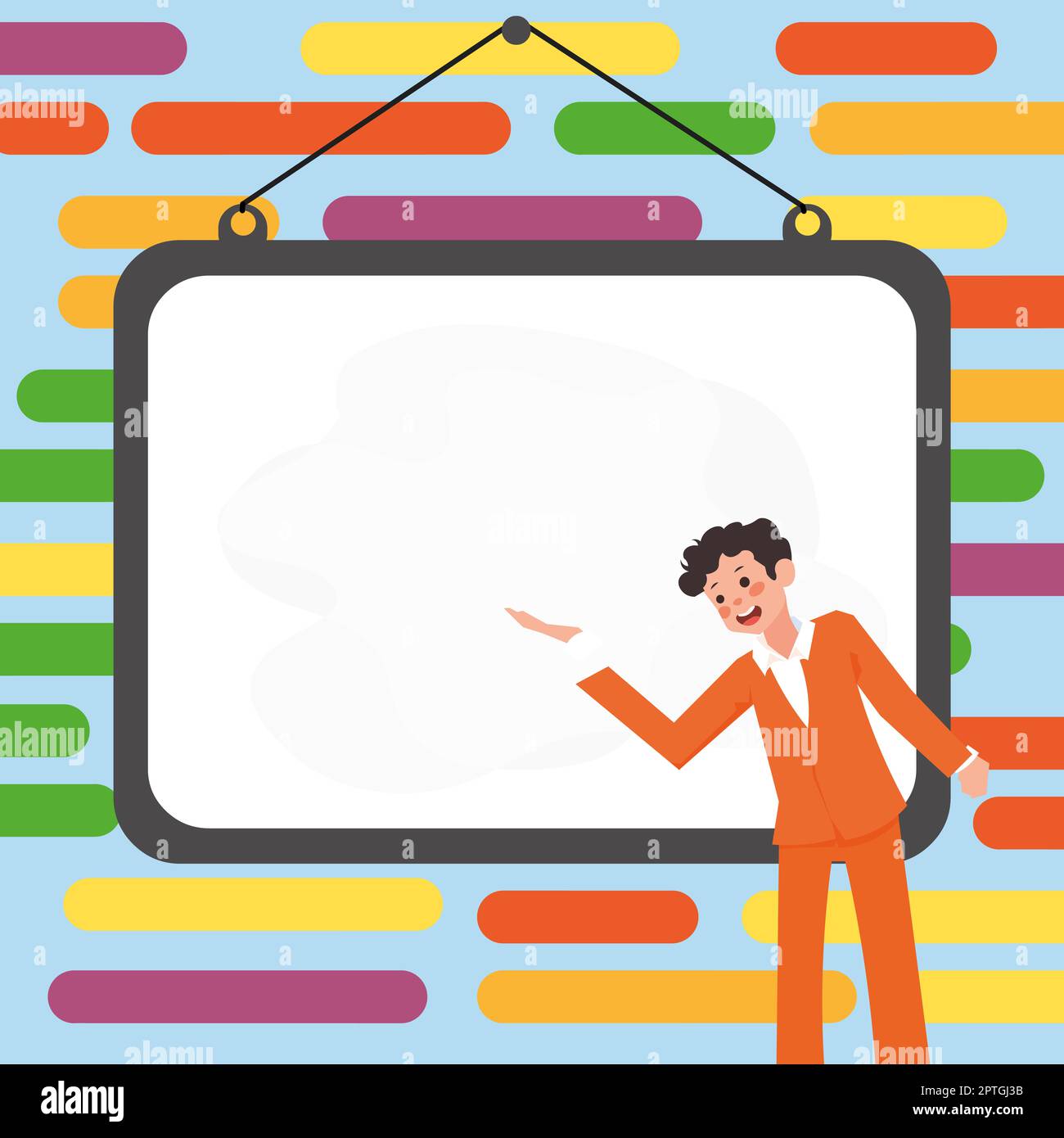 Presenter Drawing With Conversation Bubble Showing New Announcement ...