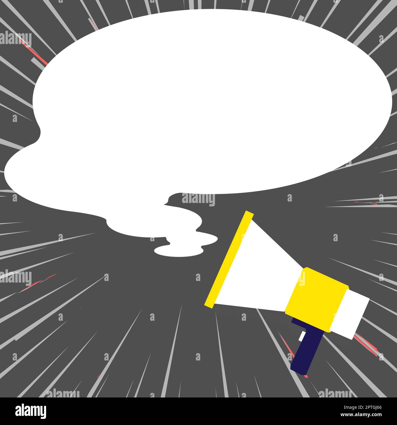 Presenter Drawing With Conversation Bubble Showing New Announcement ...