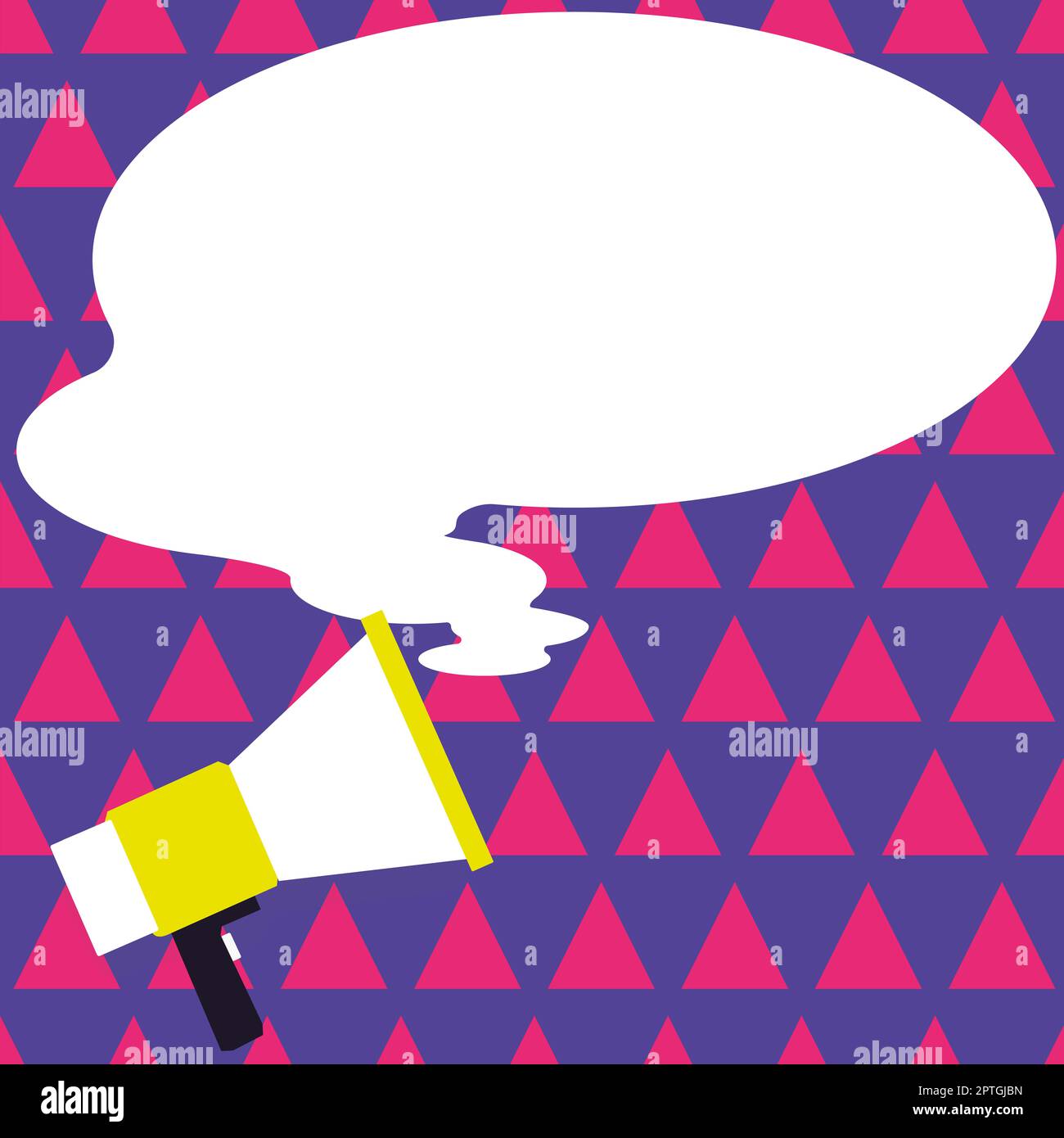 Presenter Drawing With Conversation Bubble Showing New Announcement ...