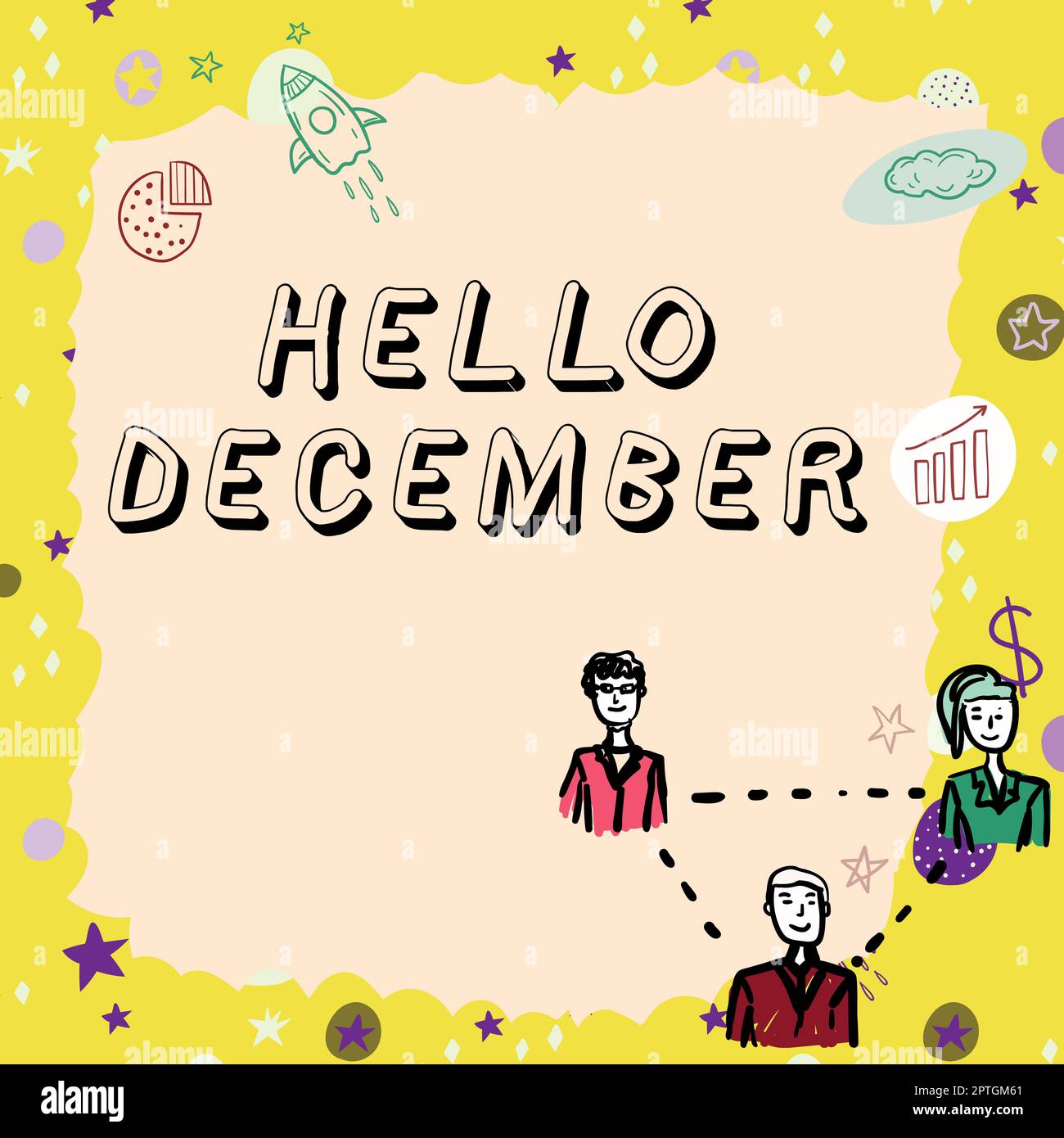 Text caption presenting Hello December, Business showcase greeting used ...