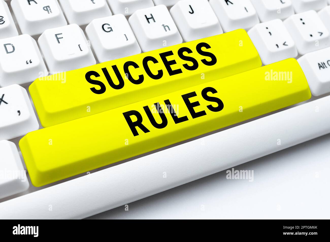 Text caption presenting Success Rules, Concept meaning established ways ...