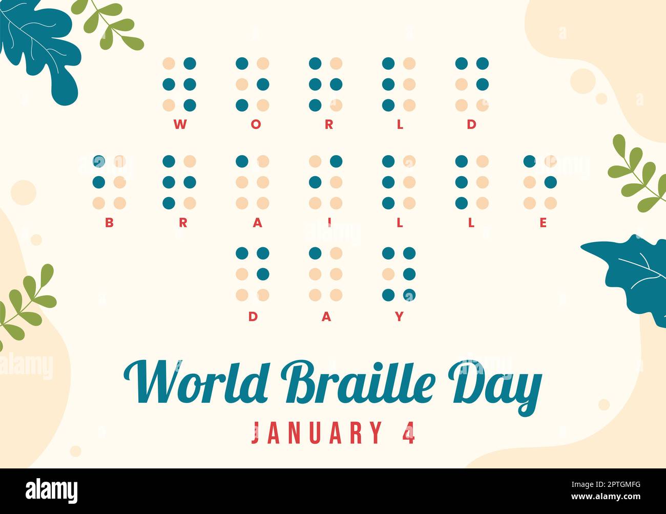 World Braille Day on 4th of January with Text by Alphabet for Means of ...