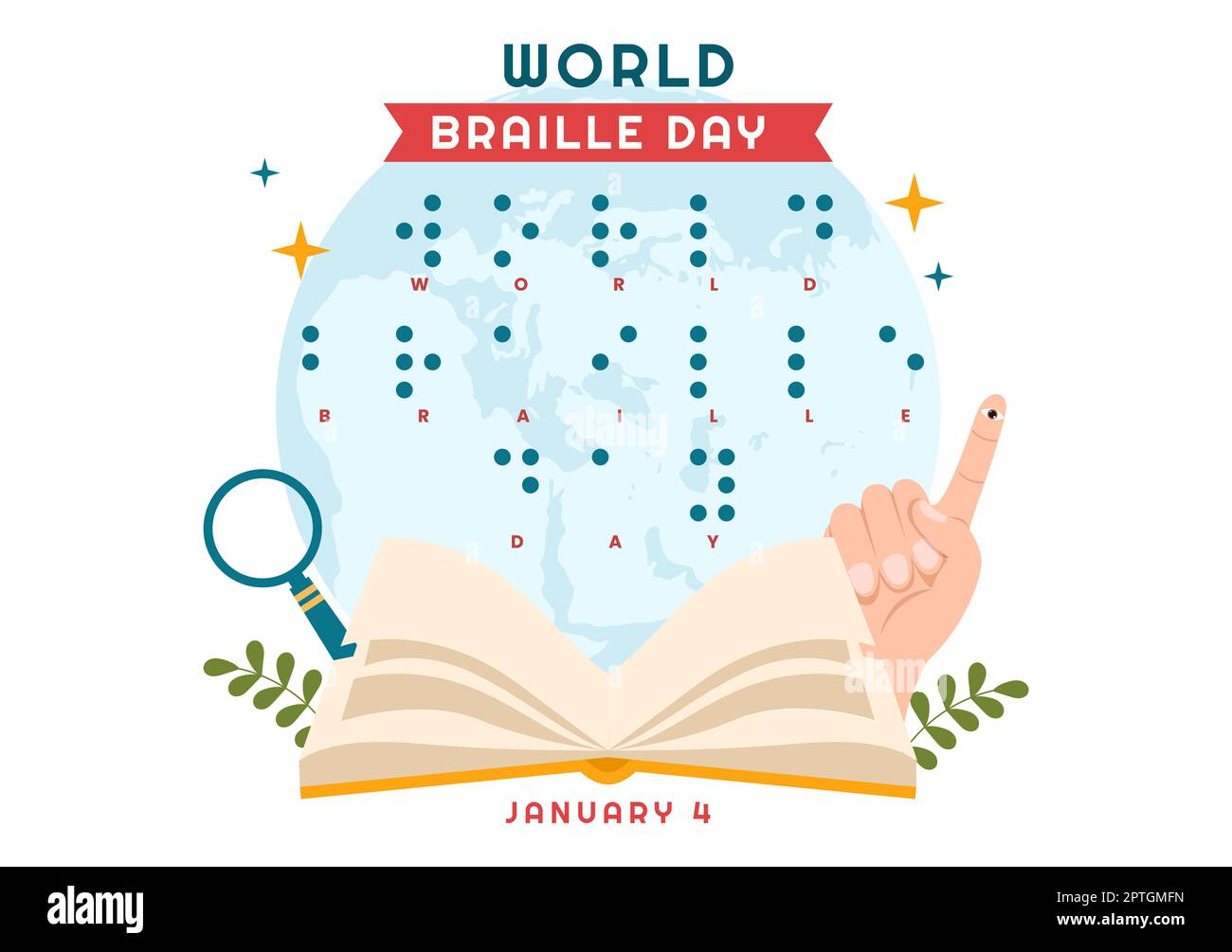 World Braille Day on 4th of January with Text by Alphabet for Means of ...
