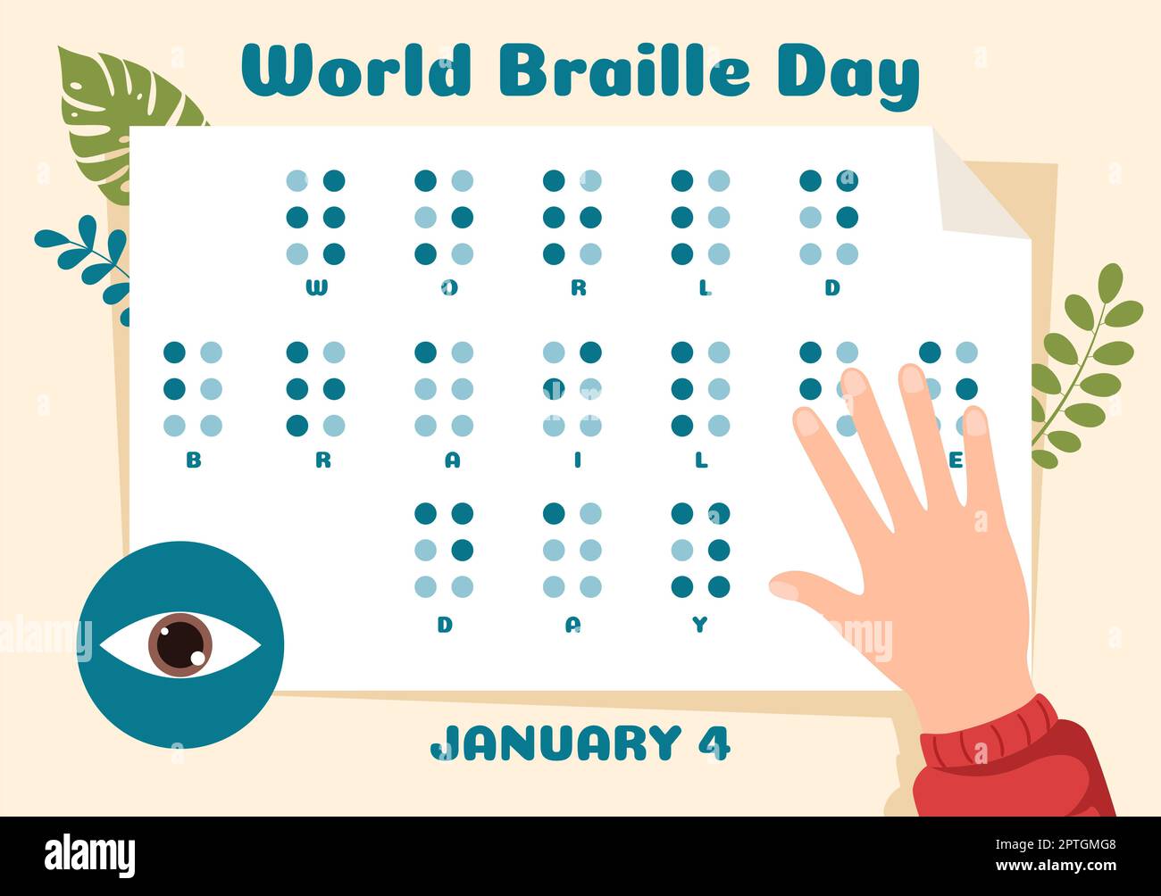 World Braille Day on 4th of January with Text by Alphabet for Means of ...