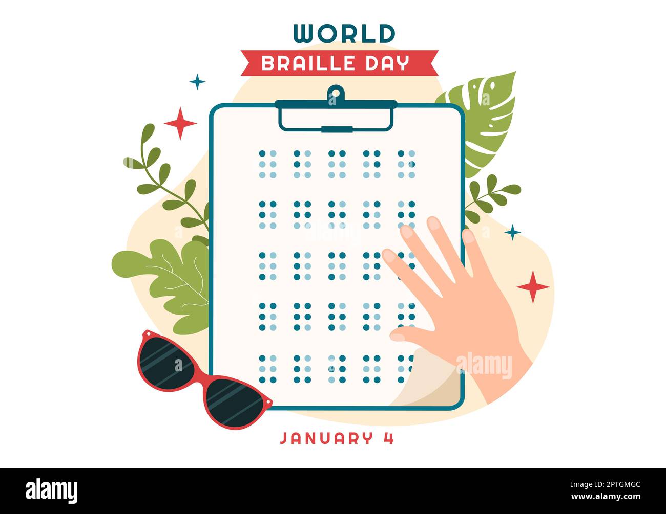 World Braille Day on 4th of January with Text by Alphabet for Means of ...