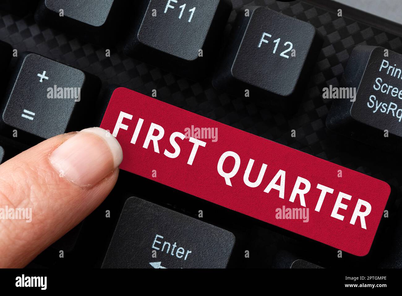 Writing displaying text First Quarter, Business approach one of the ...