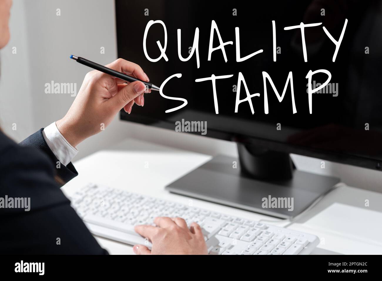 Conceptual caption Quality Stamp, Word for Seal of Approval Good ...