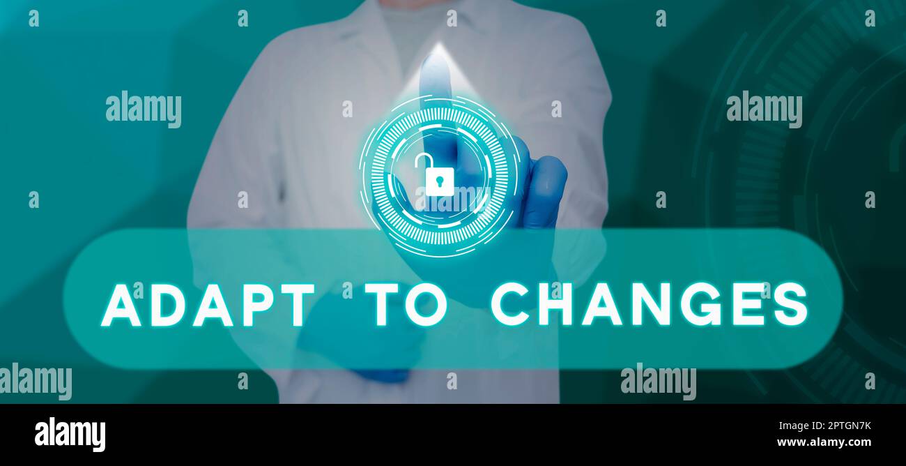 Conceptual caption Adapt To Changes, Business showcase Embrace new ...