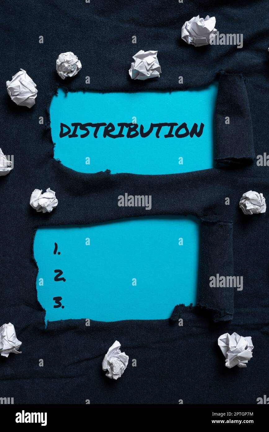 Text caption presenting Distribution, Concept meaning the behavior of ...