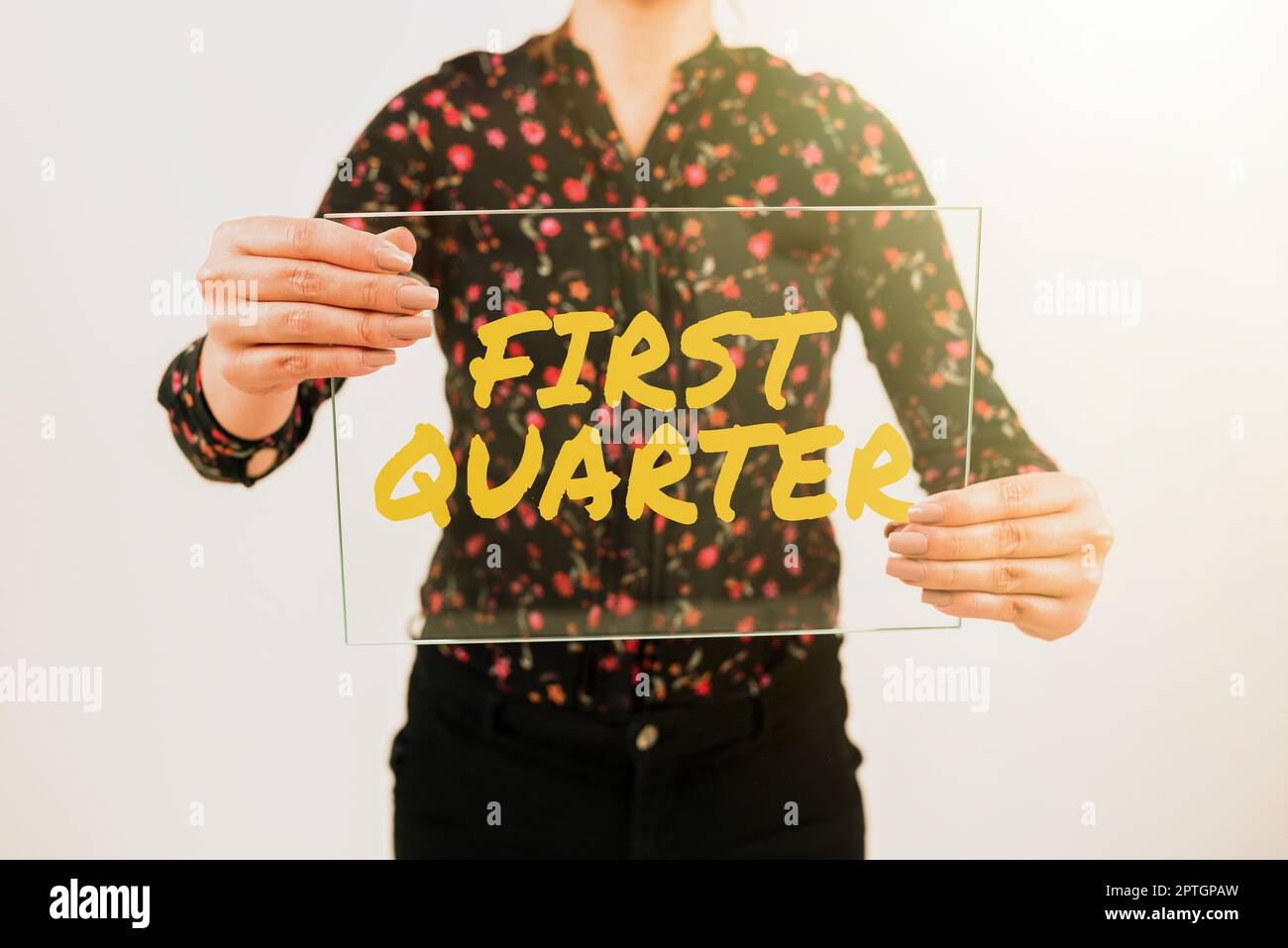 Conceptual caption First Quarter, Business idea one of the considered ...