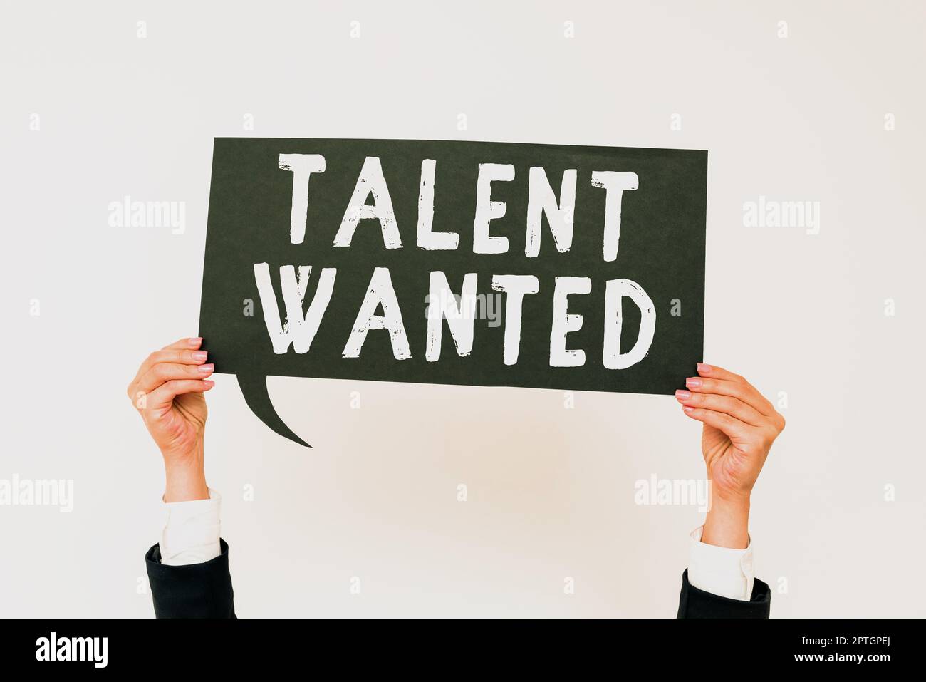 Text caption presenting Talent Wanted, Concept meaning method of ...