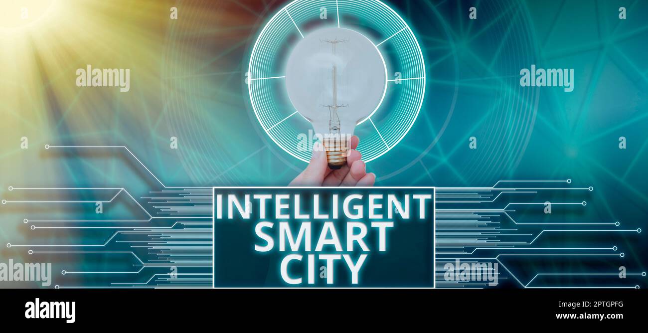 Writing displaying text Intelligent Smart City, Word for Urban ...