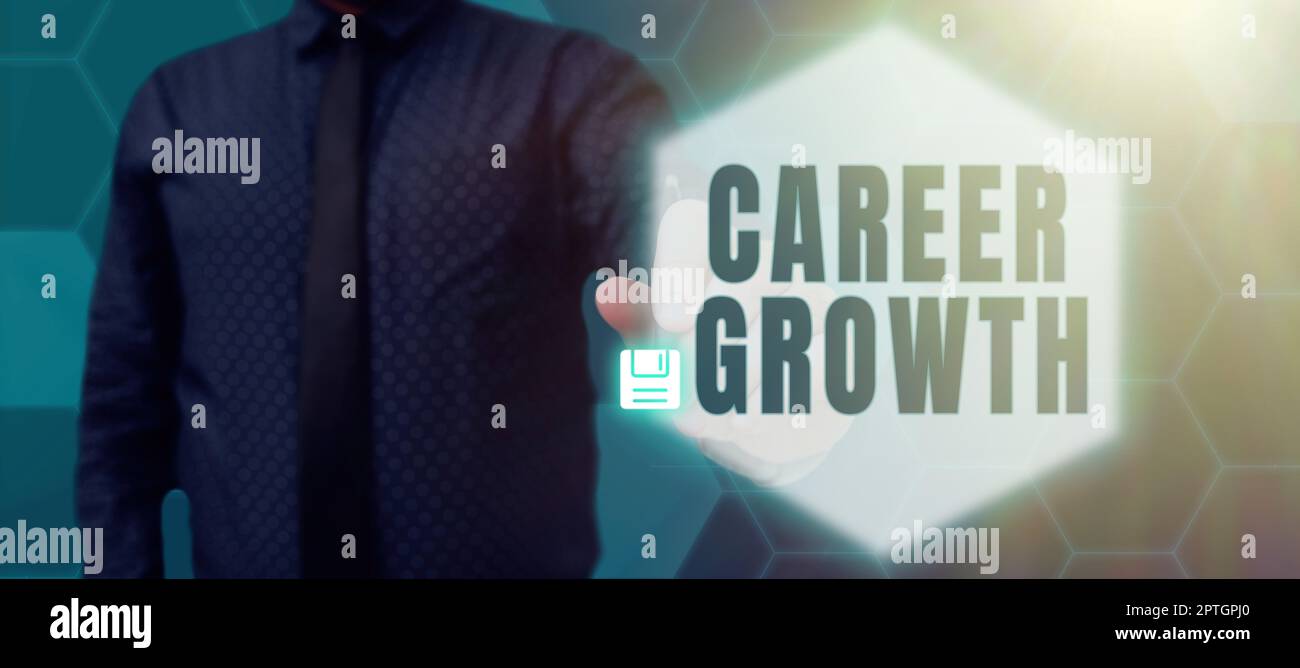Conceptual caption Career Growth, Business approach Development ...