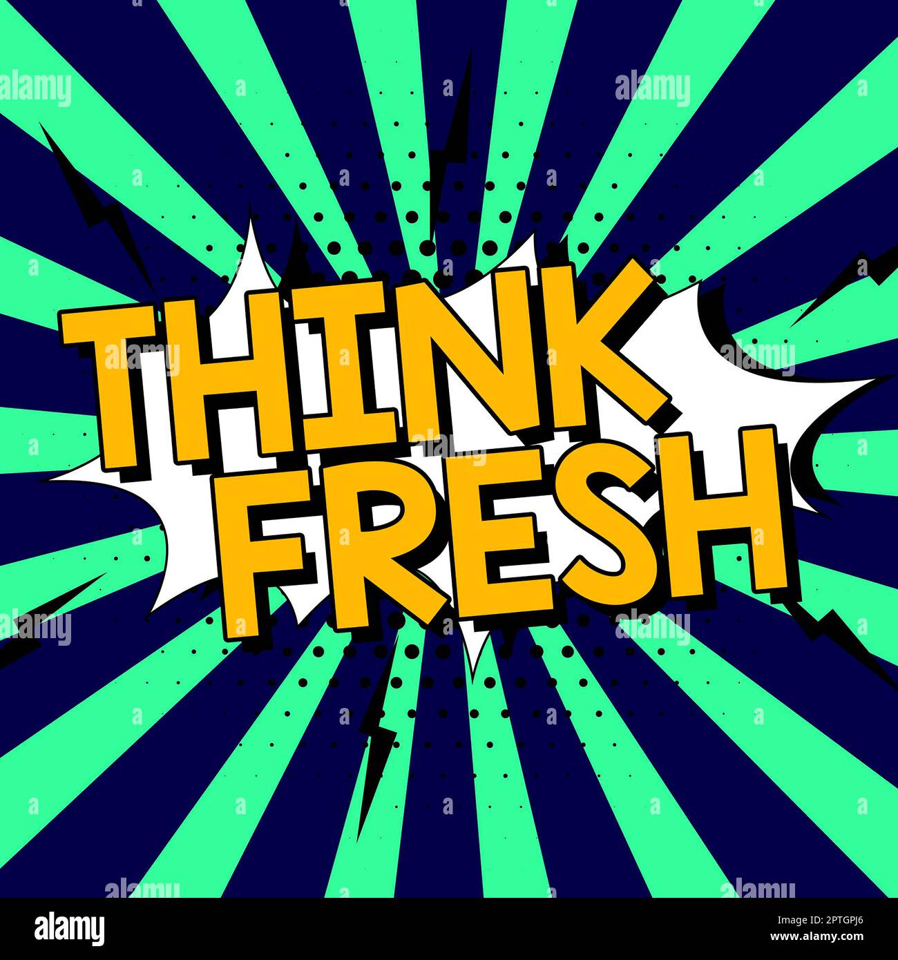 Conceptual caption Think Fresh, Concept meaning a new perspective of ...