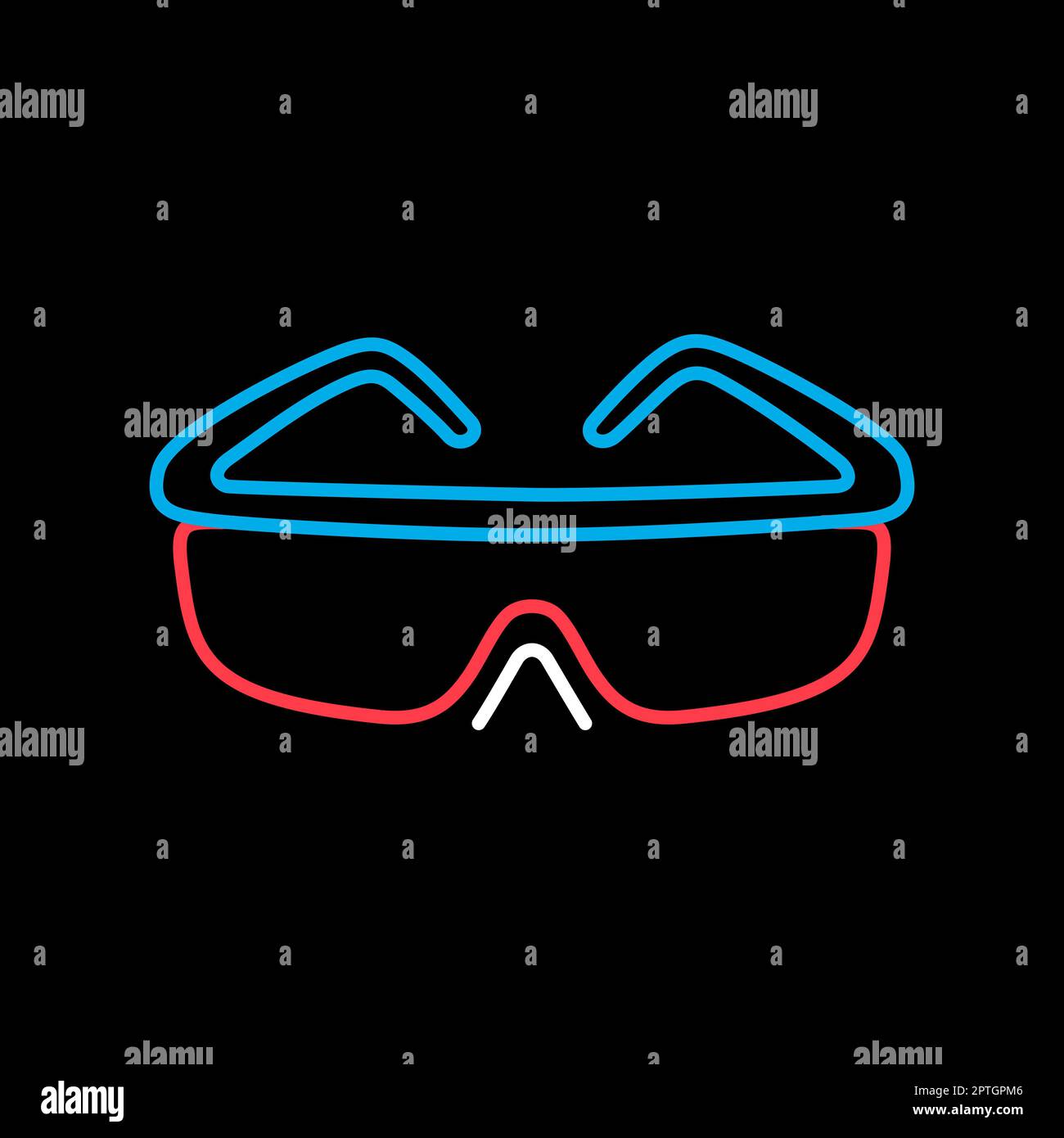 Safety goggles vector on dark background icon. Construction, repair and ...