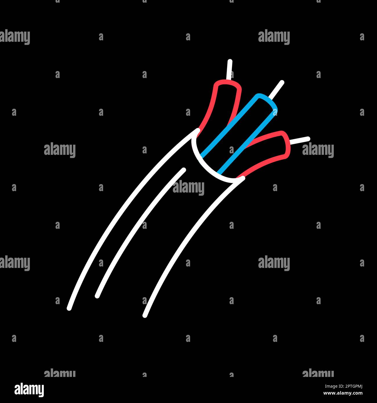 Electric cable vector on dark background icon. Construction, repair and ...