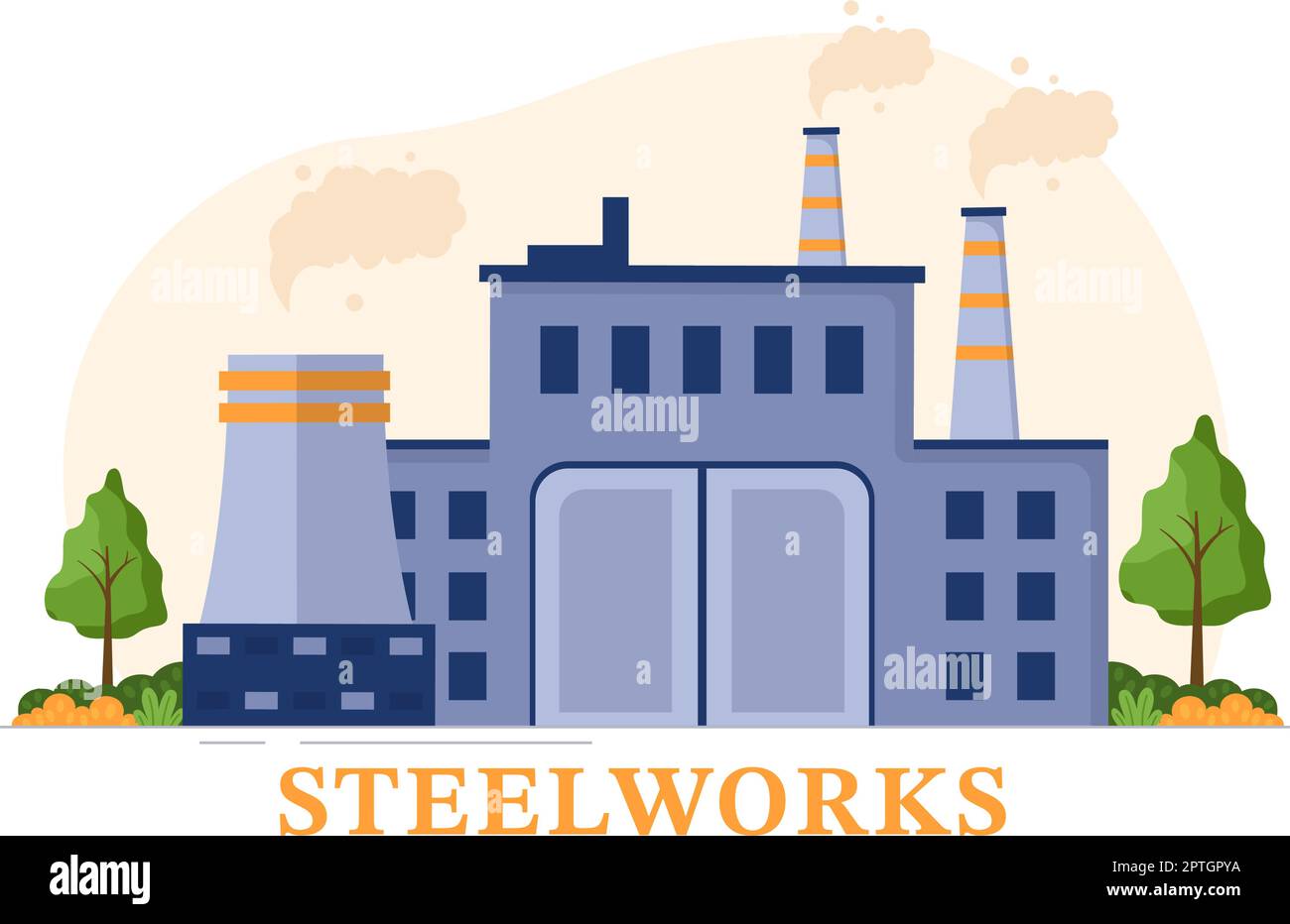 Steelworks With Resource Mining Smelting Of Metal In Big Foundry And