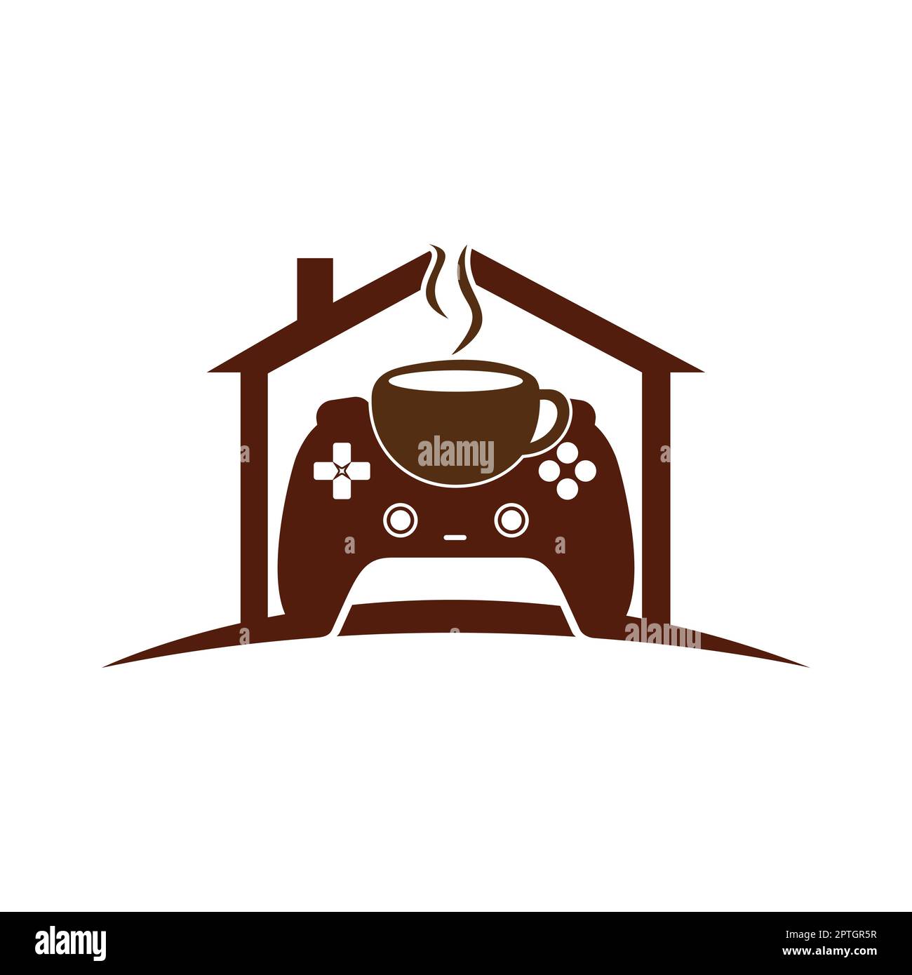 Gamer cafe vector logo design template Stock Vector Image & Art - Alamy