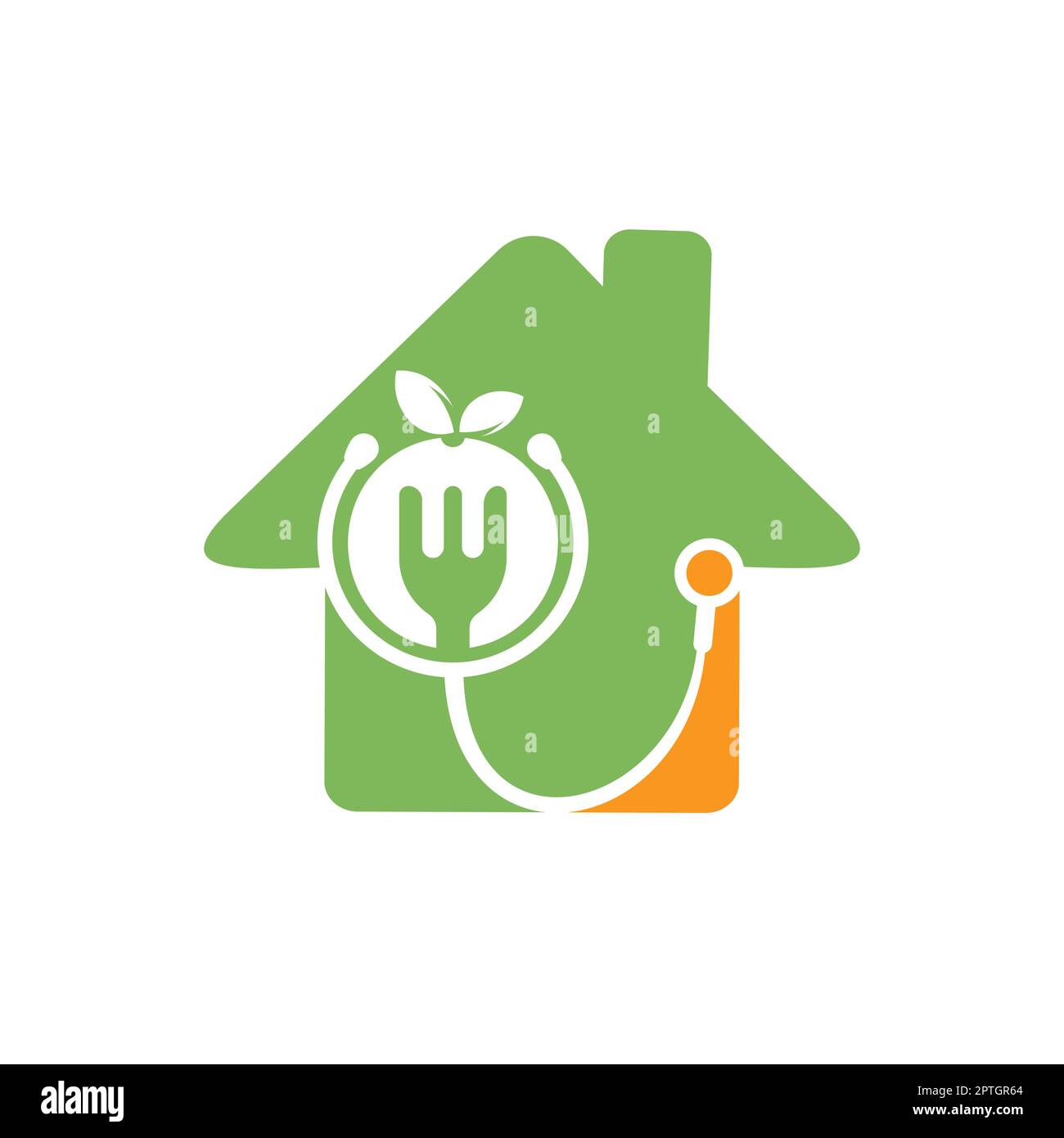 Medical food vector logo design template. Stethoscope and healthy food ...