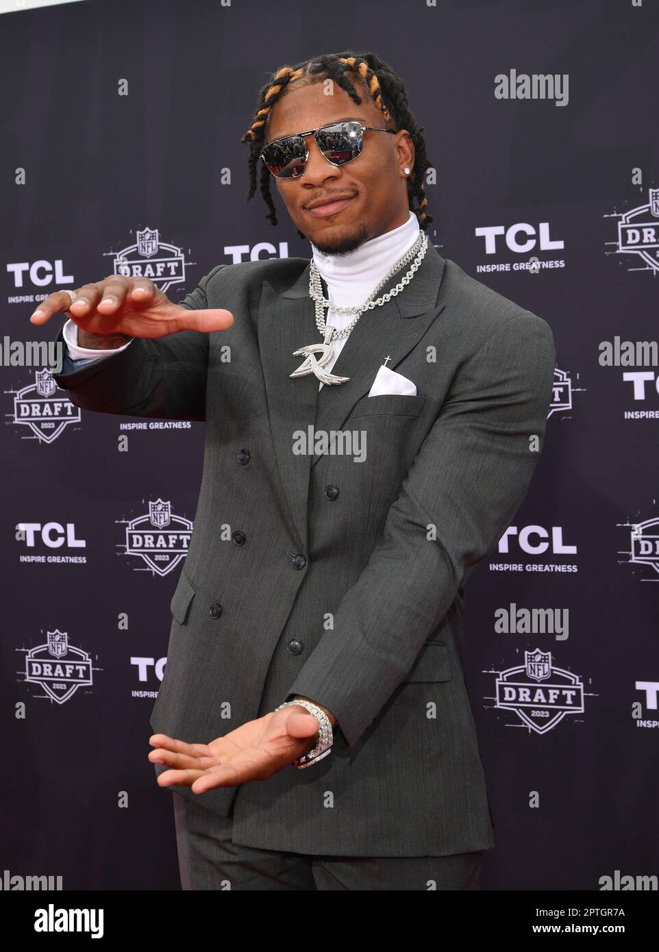 Anthony Richardson walks the red carpet of the 2023 NFL Draft at the ...