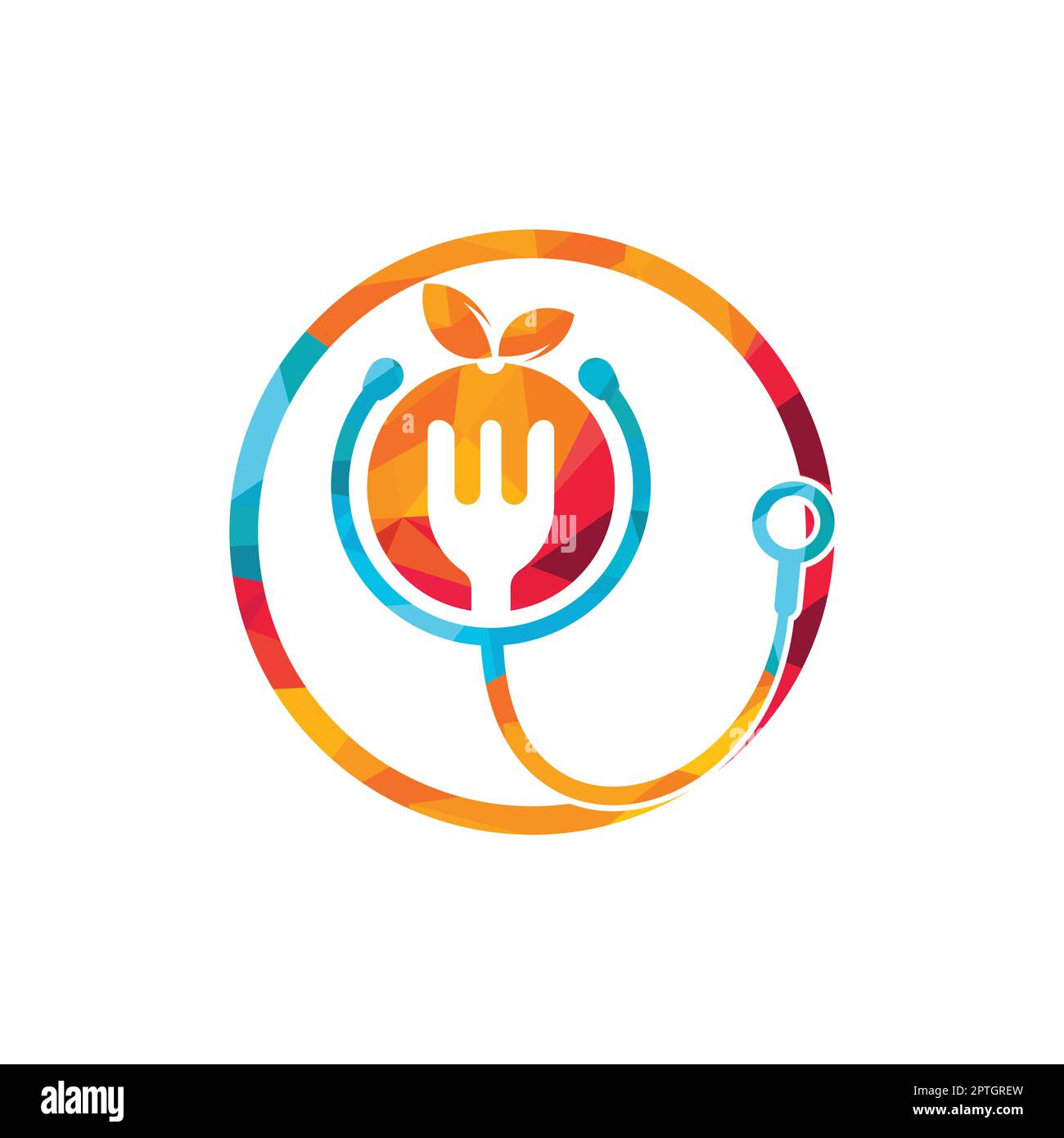 Medical food vector logo design template. Stethoscope and healthy food ...