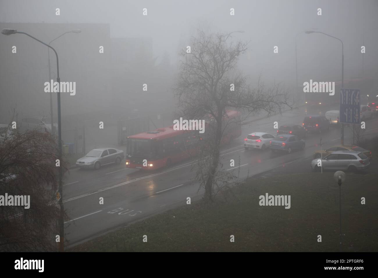 Extremely bad weather in European city Stock Photo - Alamy