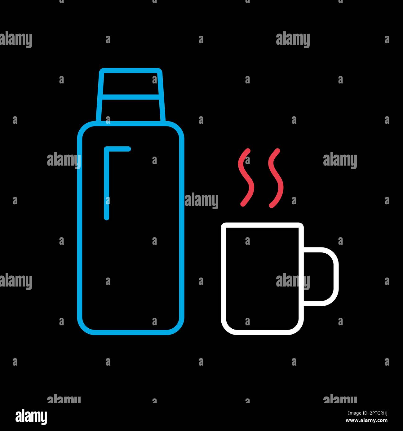 Thermos vacuum flask black Stock Vector Images - Alamy