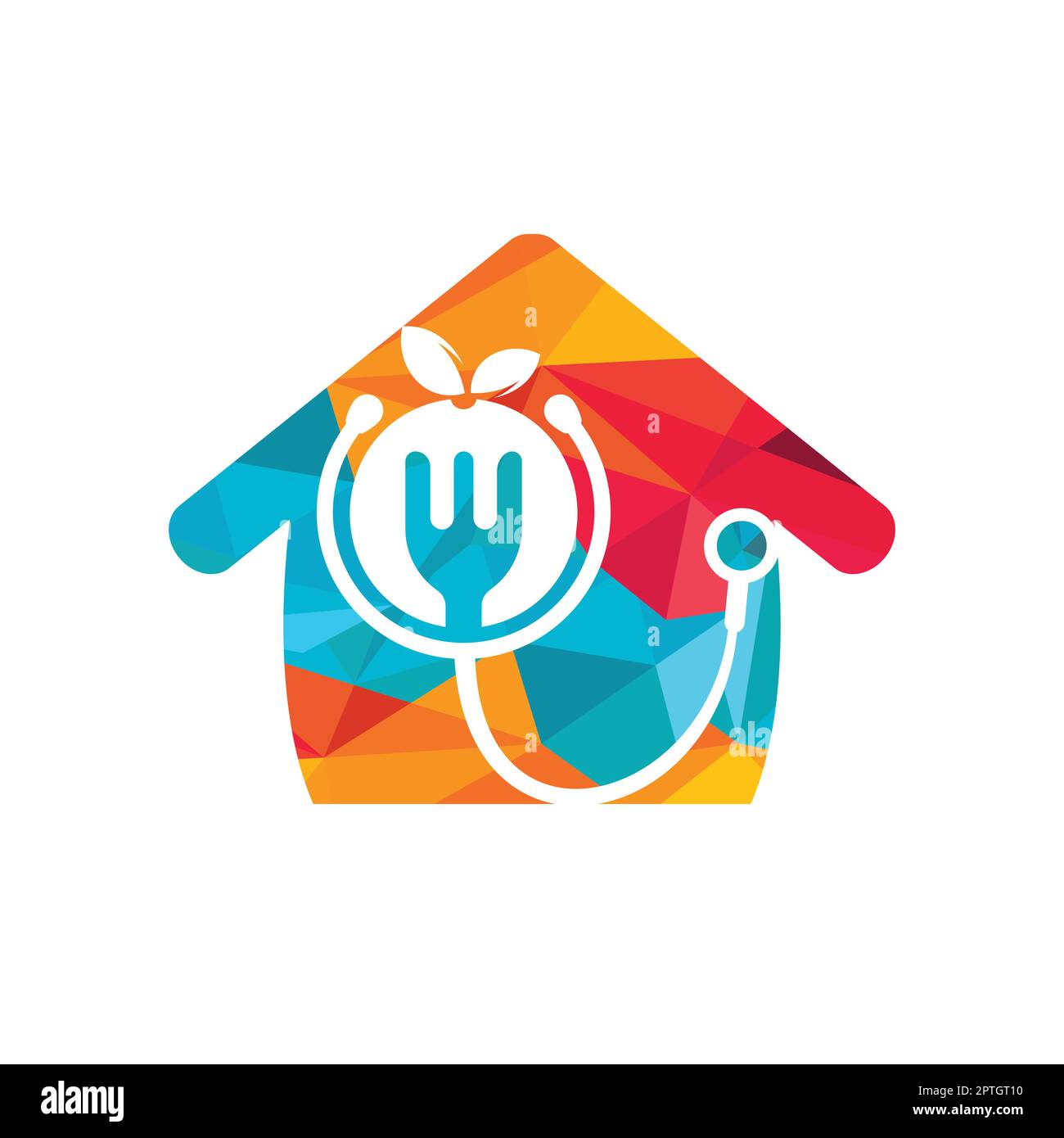 Medical food vector logo design template. Stethoscope and healthy food ...