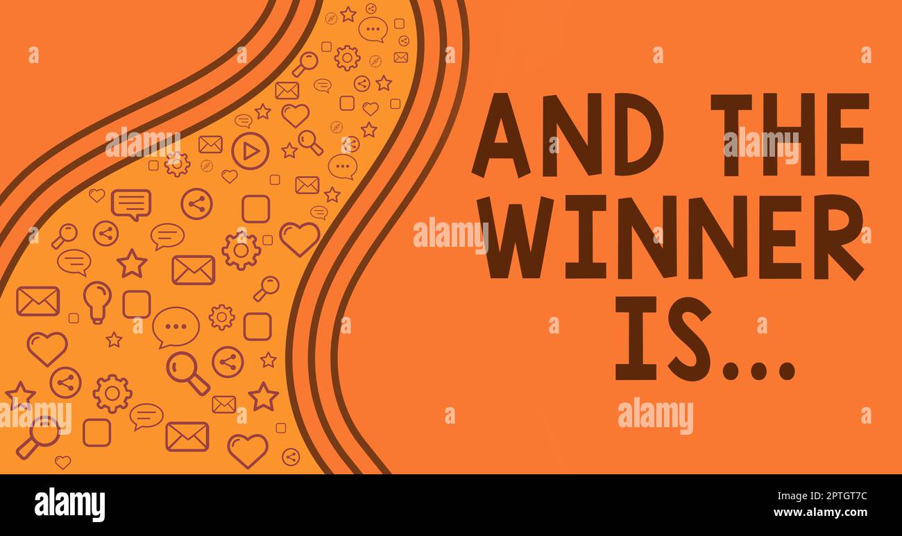 Text showing inspiration And The Winner Is..., Business idea Announcing ...