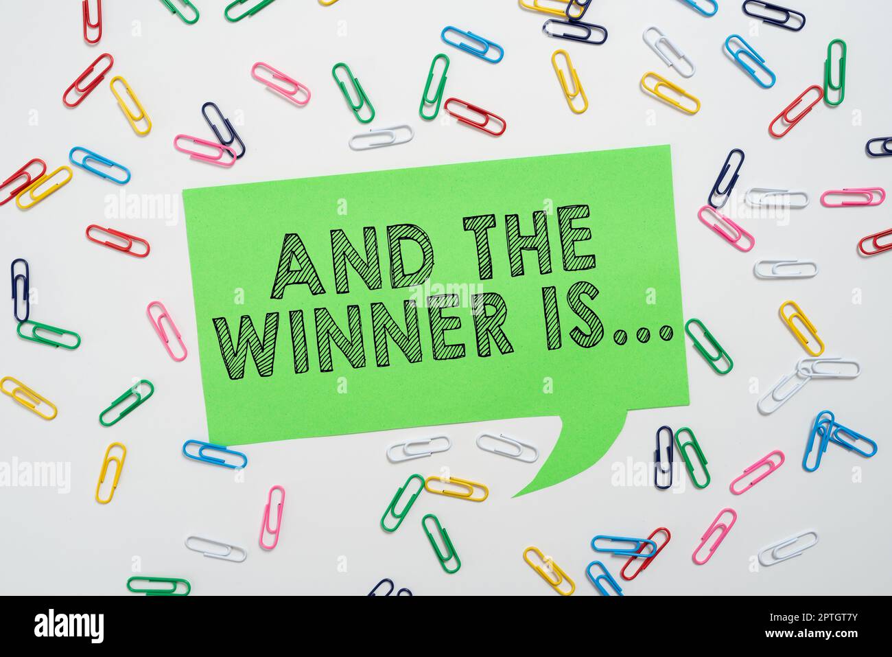 Handwriting text And The Winner Is..., Internet Concept Announcing who ...