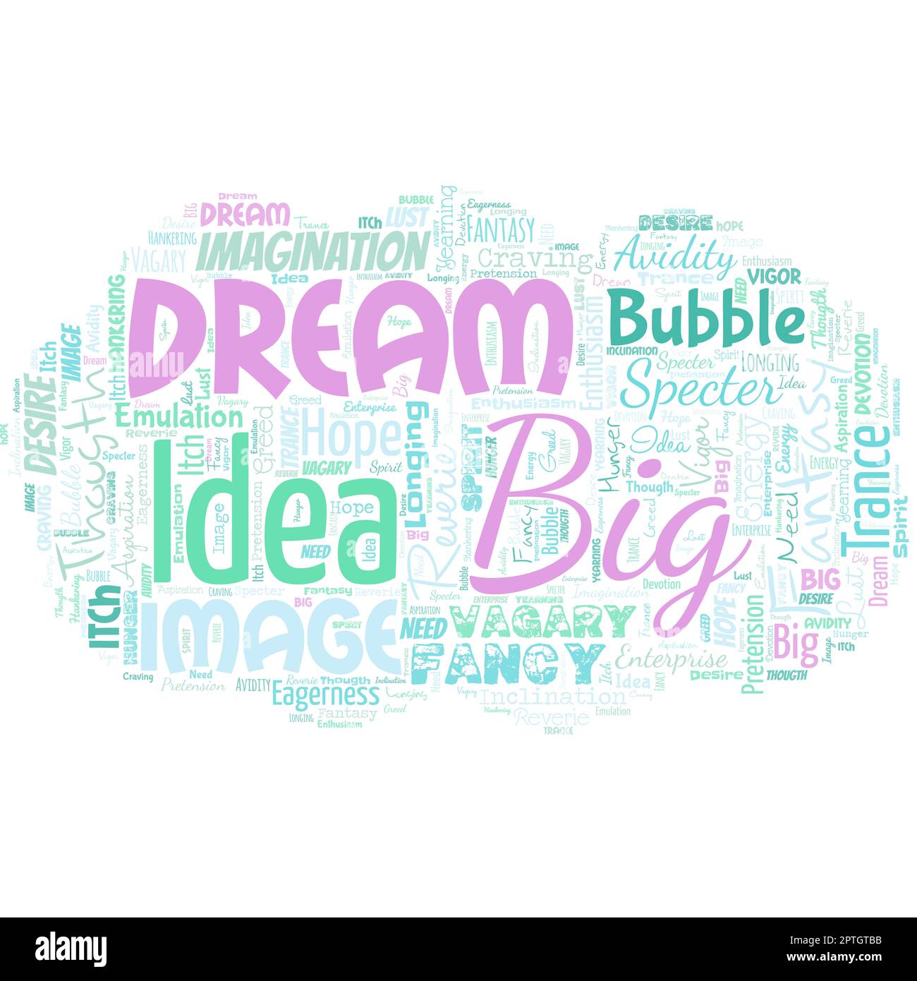 Big word cloud with words dream big Stock Photo - Alamy