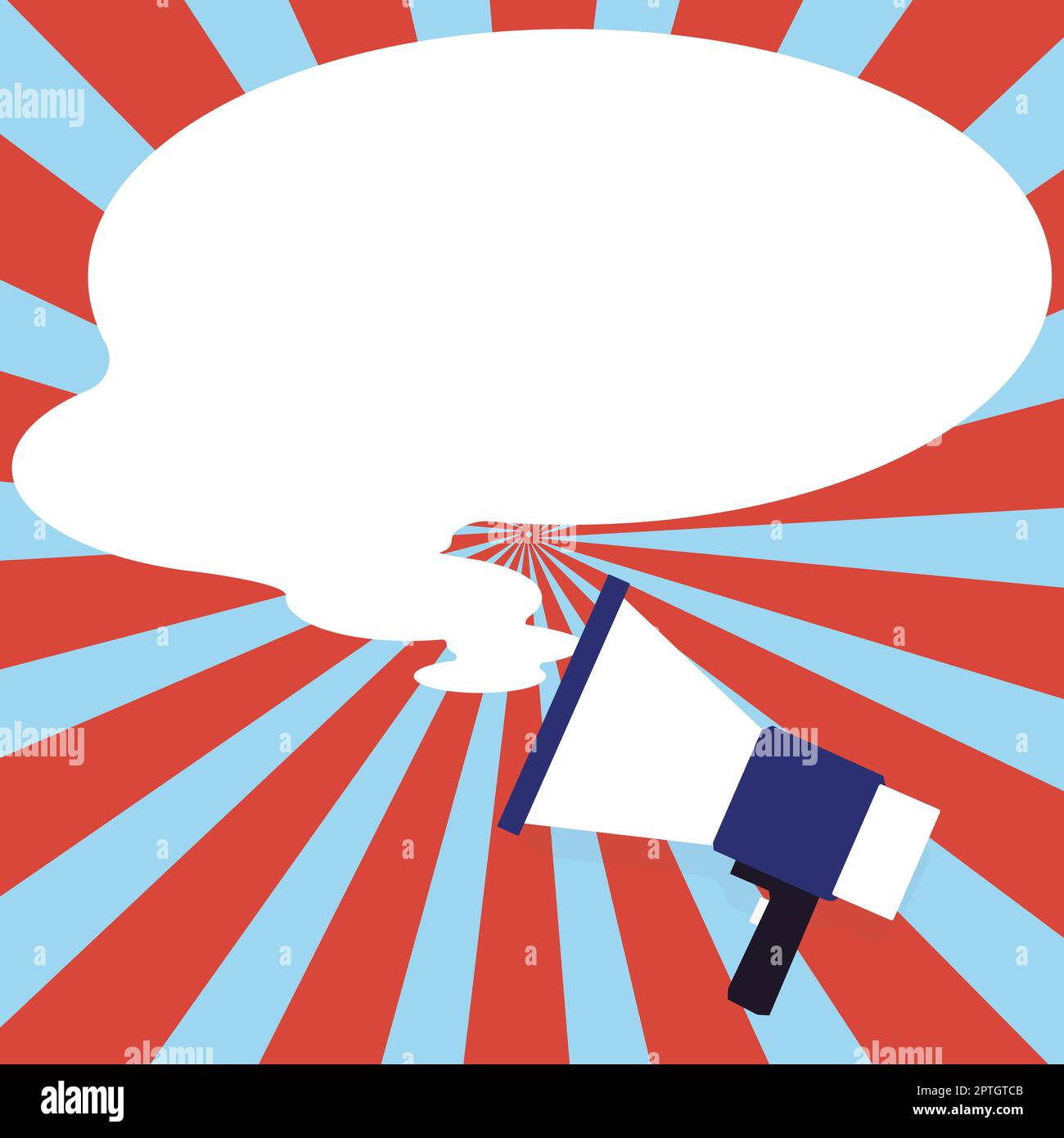 Presenter Drawing With Conversation Bubble Showing New Announcement ...