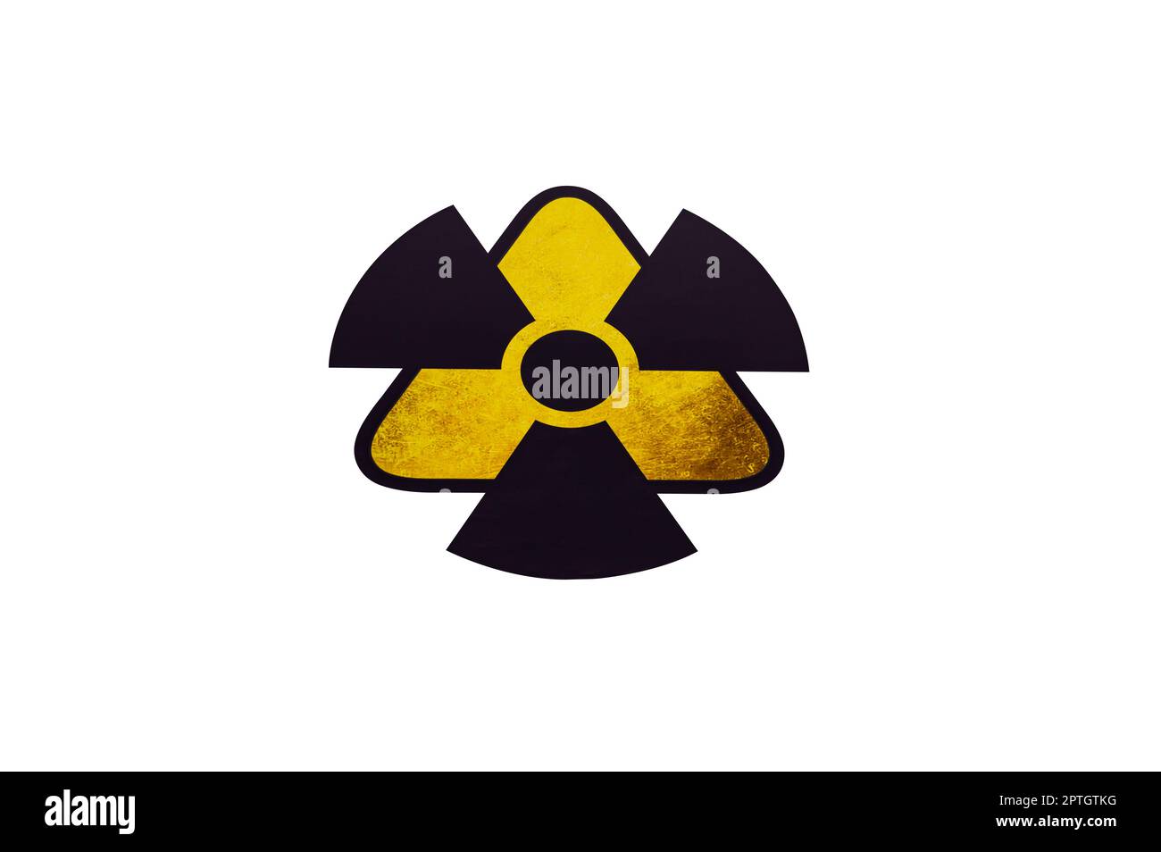 Radiation hazard zone sign isolated on white background. Radiation ...