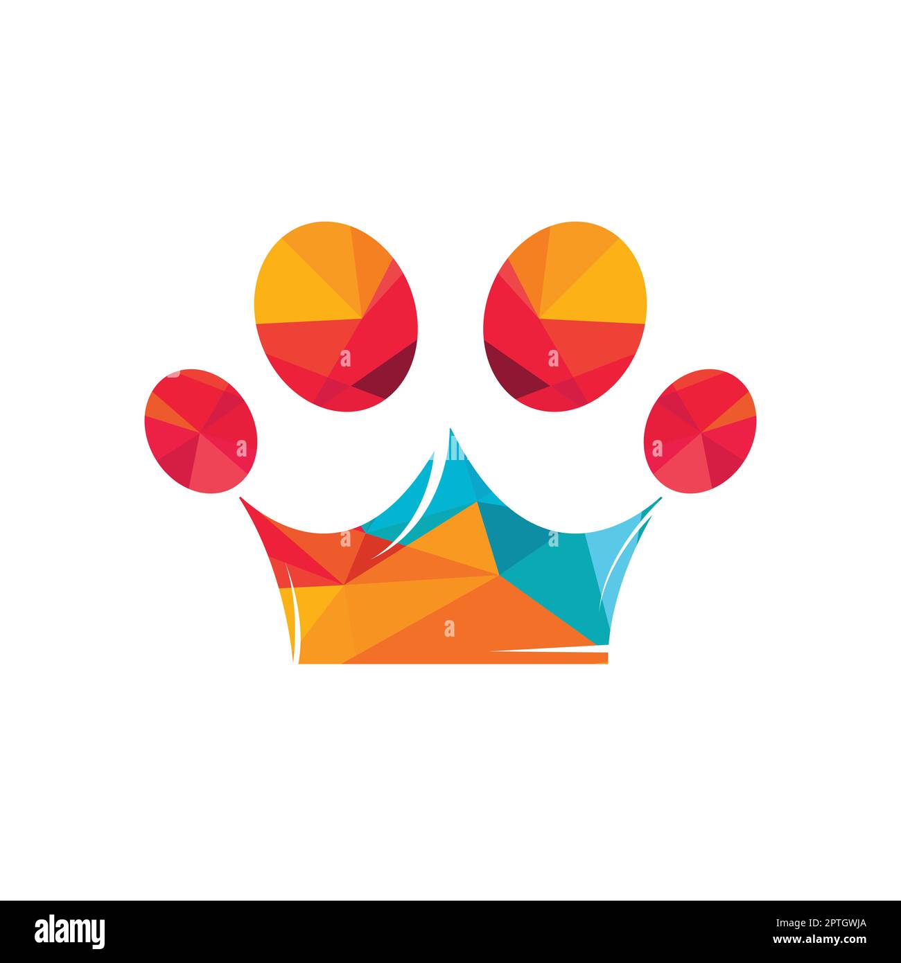 Kingdom pet shop vector logo design. Paw symbol with crown logo vector ...