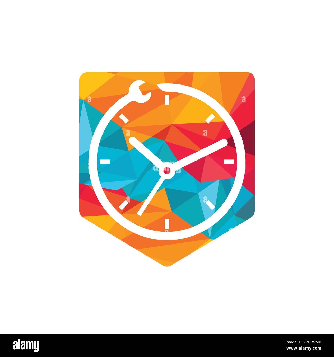 Service time vector logo design. Repair time logo design template Stock ...