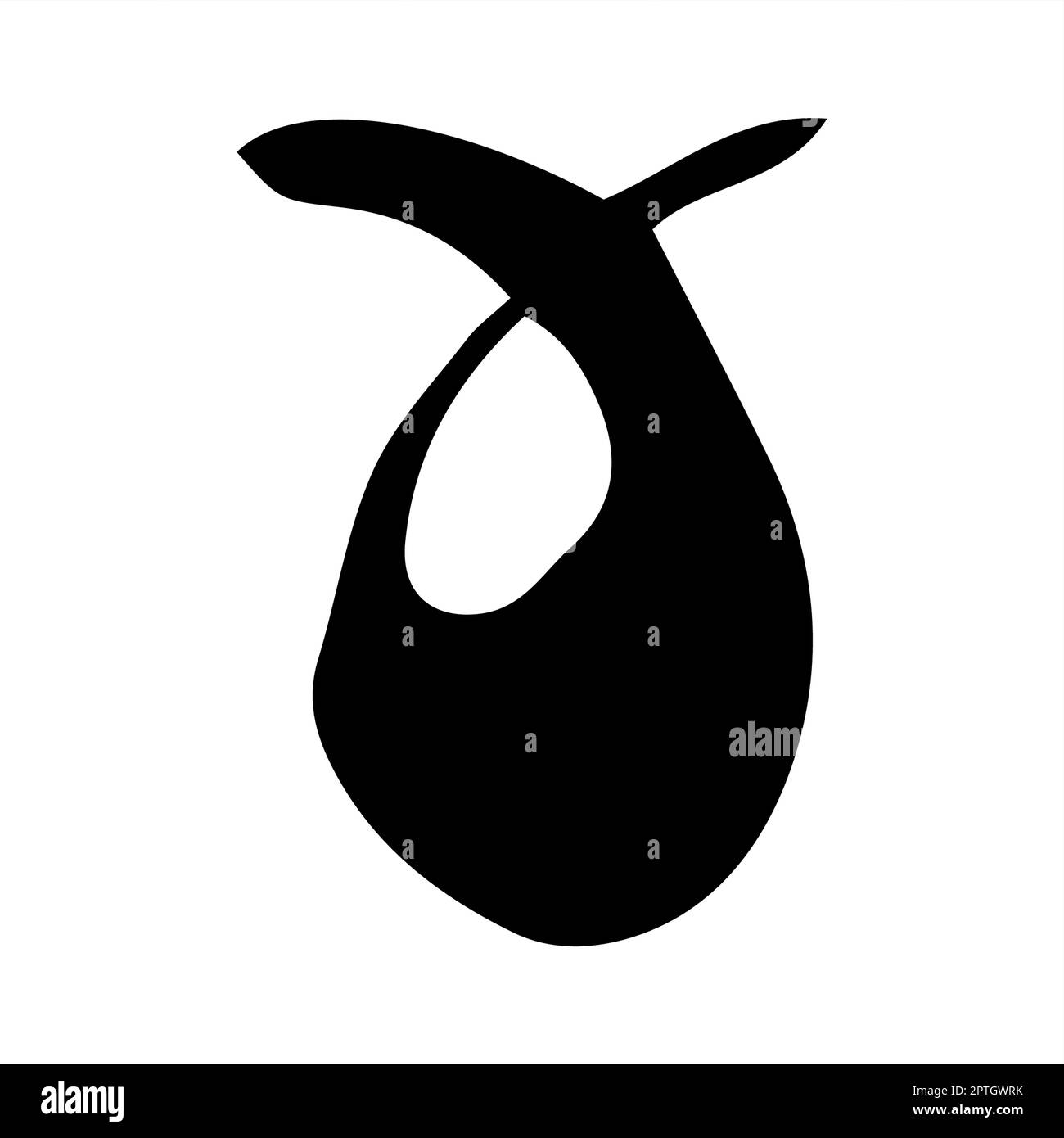 Swirl symbol, hand painted with ink brush, isolated on white background ...