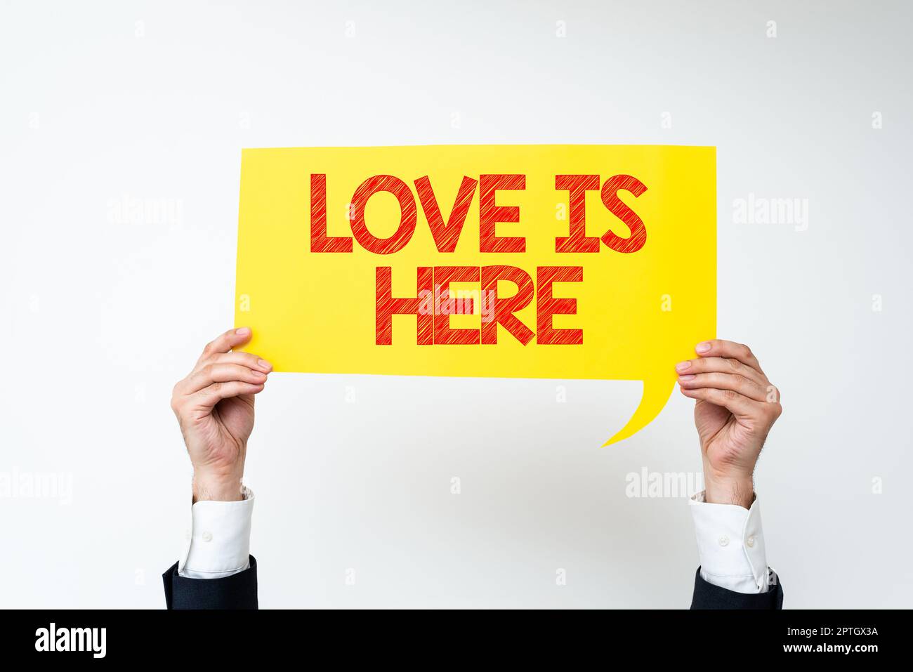 Sign displaying Love Is Here, Business approach Romantic feeling Lovely ...