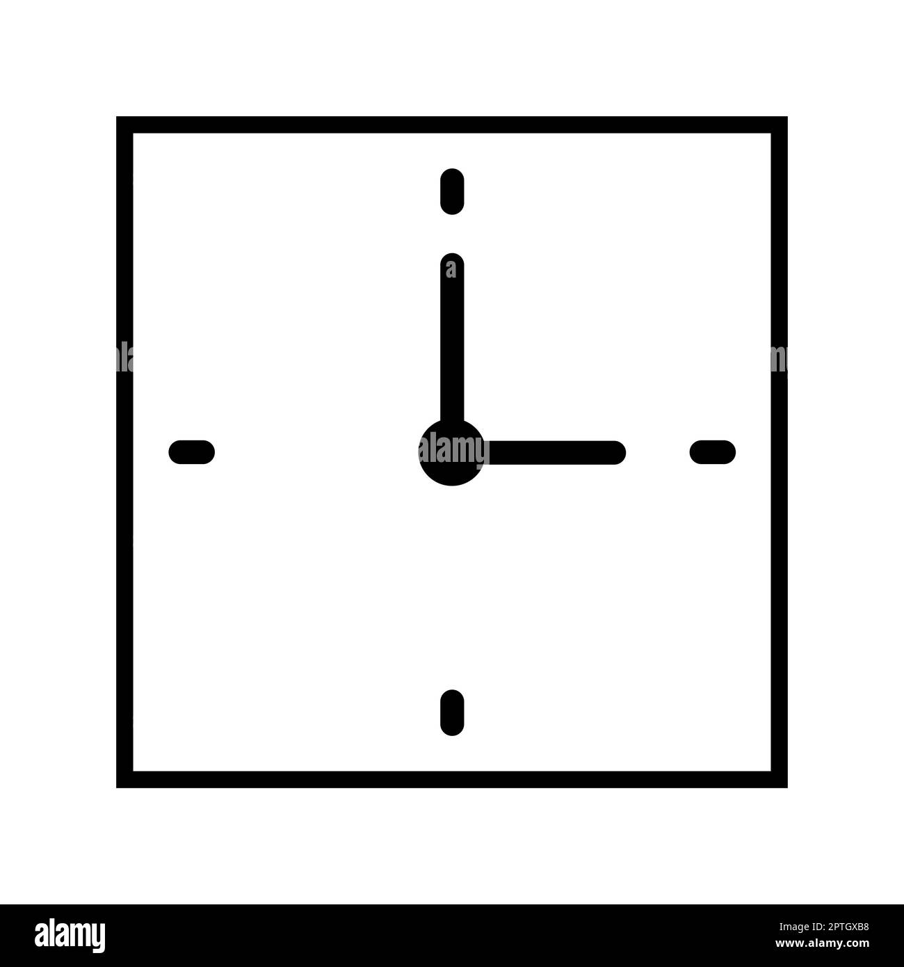 Square clock, white transparent clock face square arrow icon - Vector ...