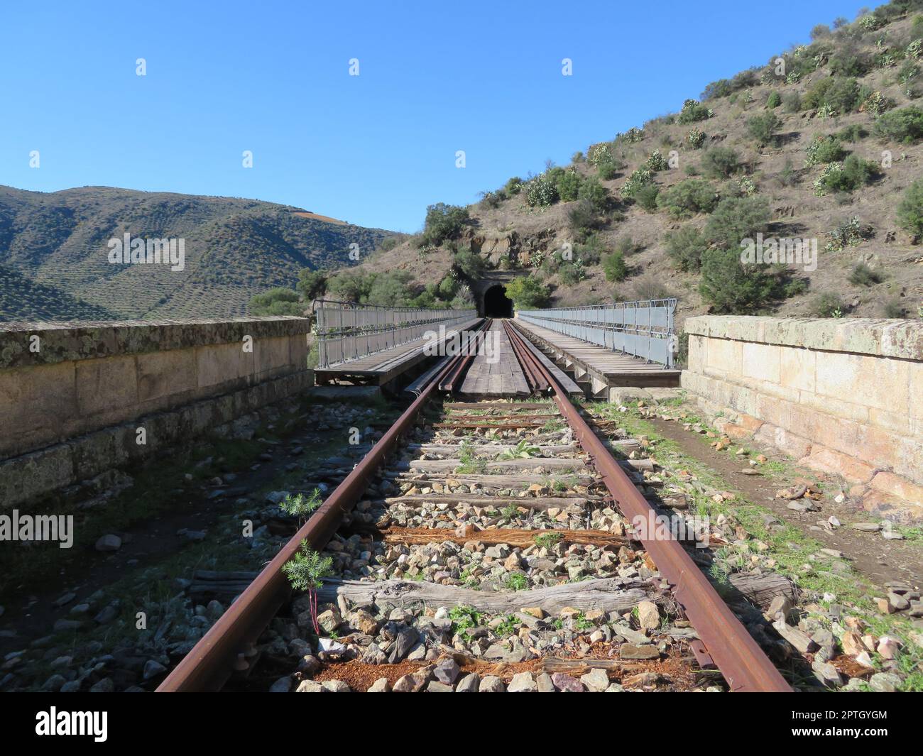 iron road bridges metal rail light at the end of the tunnel train ...