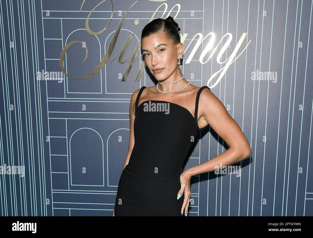 Hailey Bieber attends the Tiffany & Co. Fifth Avenue flagship store ...